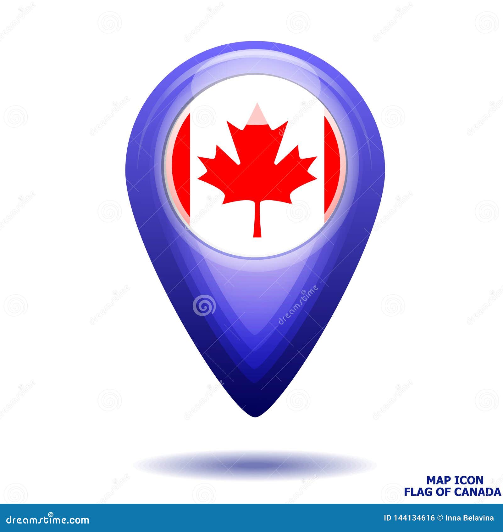 Map Icon with Flag of Canada. Illustration. Stock Illustration ...