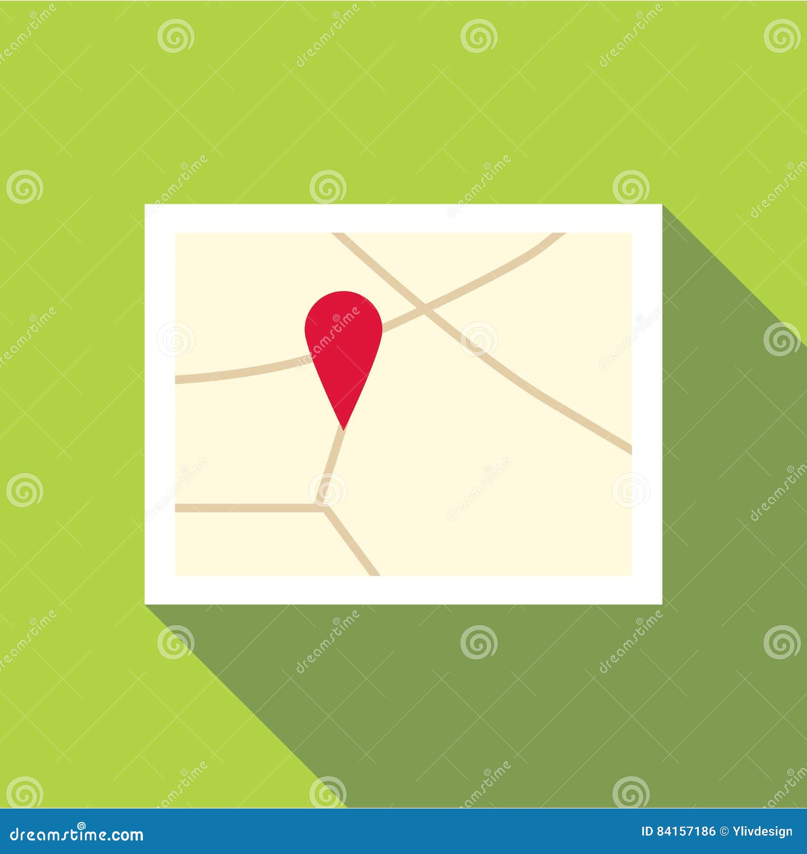 Map icon, flat style stock vector. Illustration of city - 84157186
