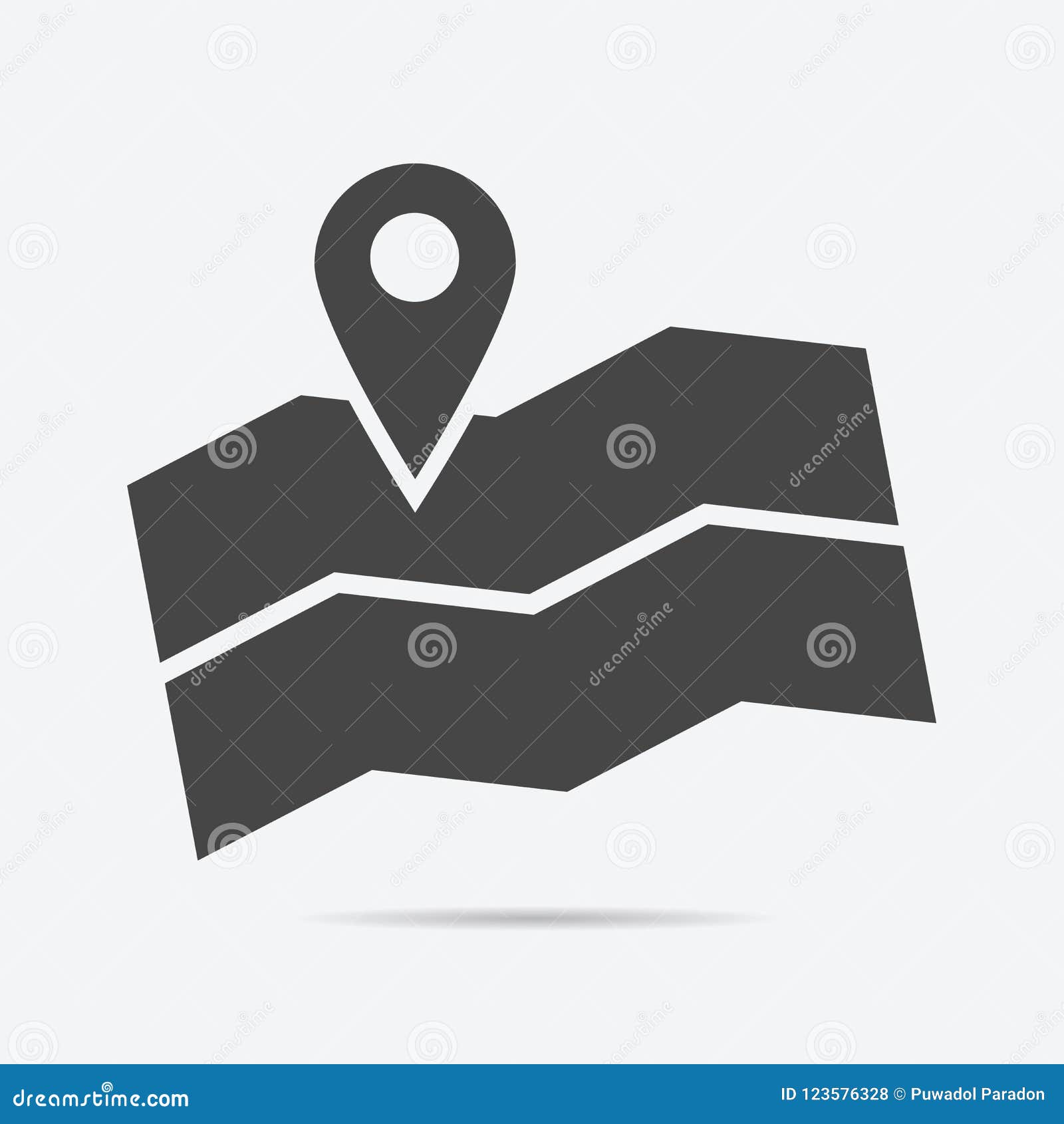 Map Icon Flat Style Isolated on Background. Map Sign Symbol for Stock ...