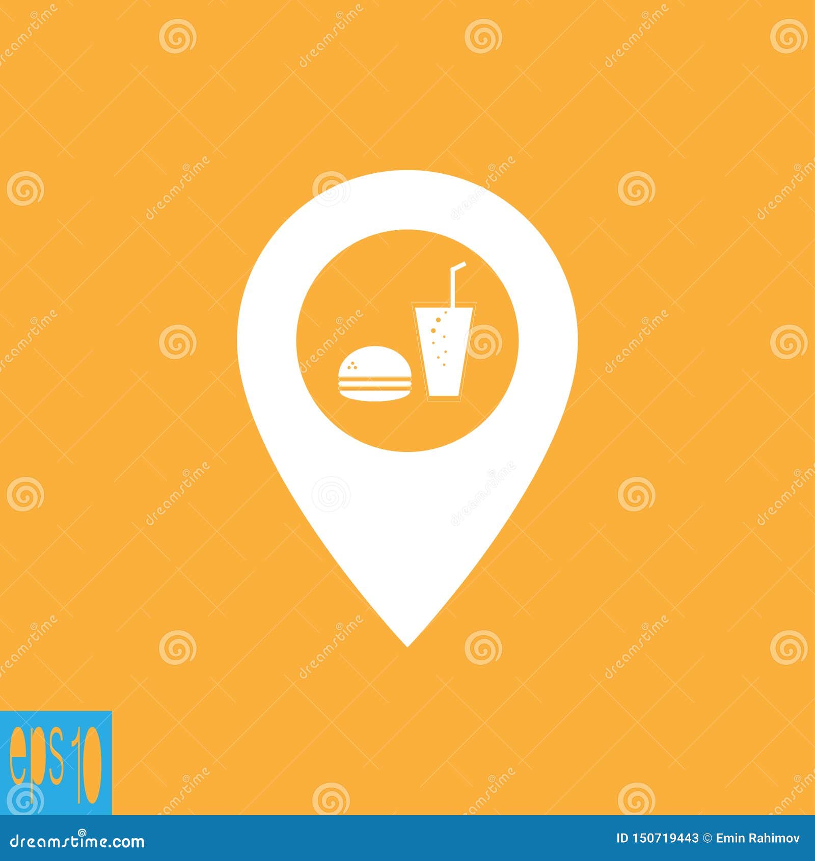 Map Icon with Food , Fast Food - Vector Illustration Stock Illustration ...