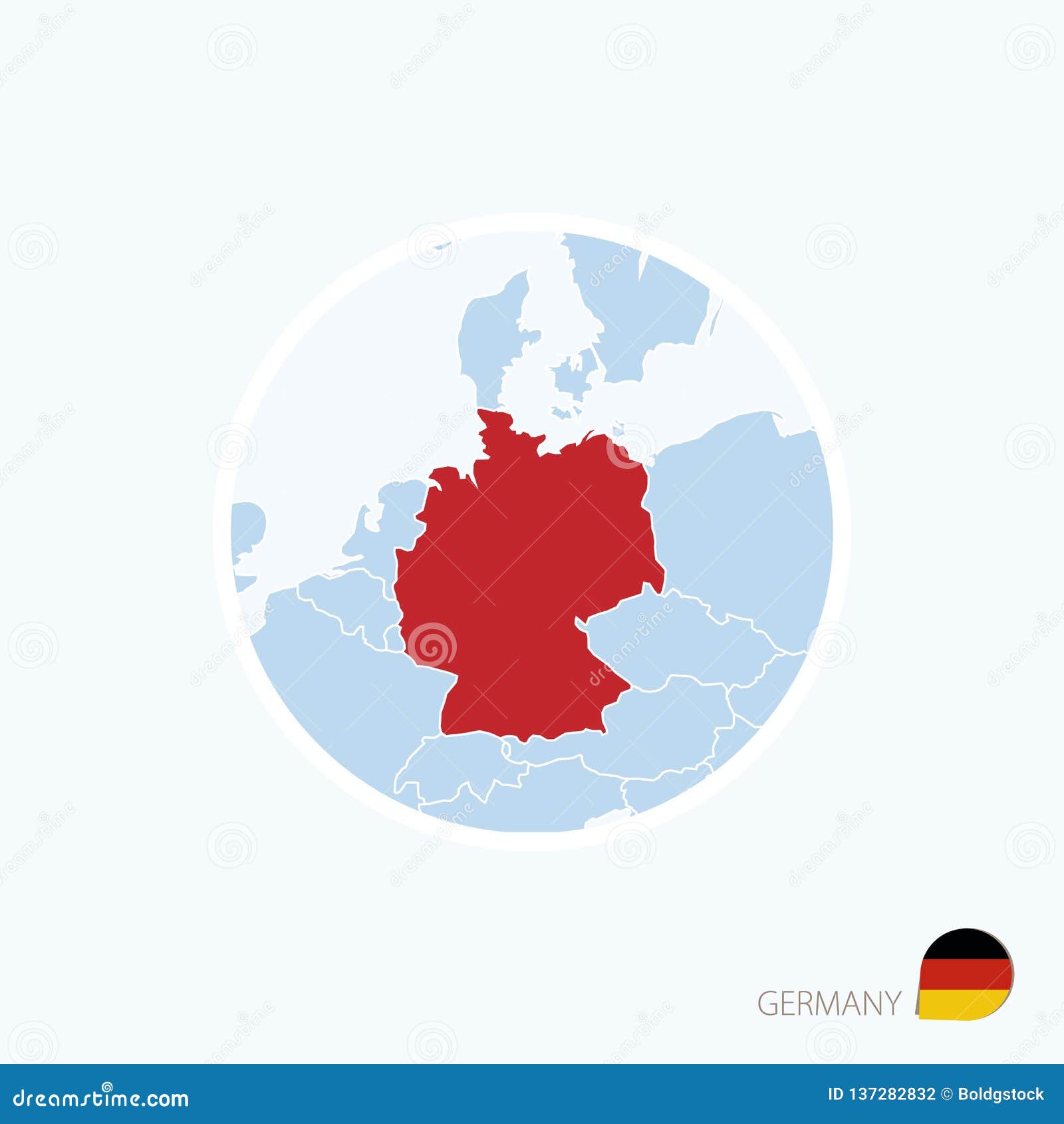 Germany MAP In Blue, Country Map, Germany, Border Map, Border Line Of ...