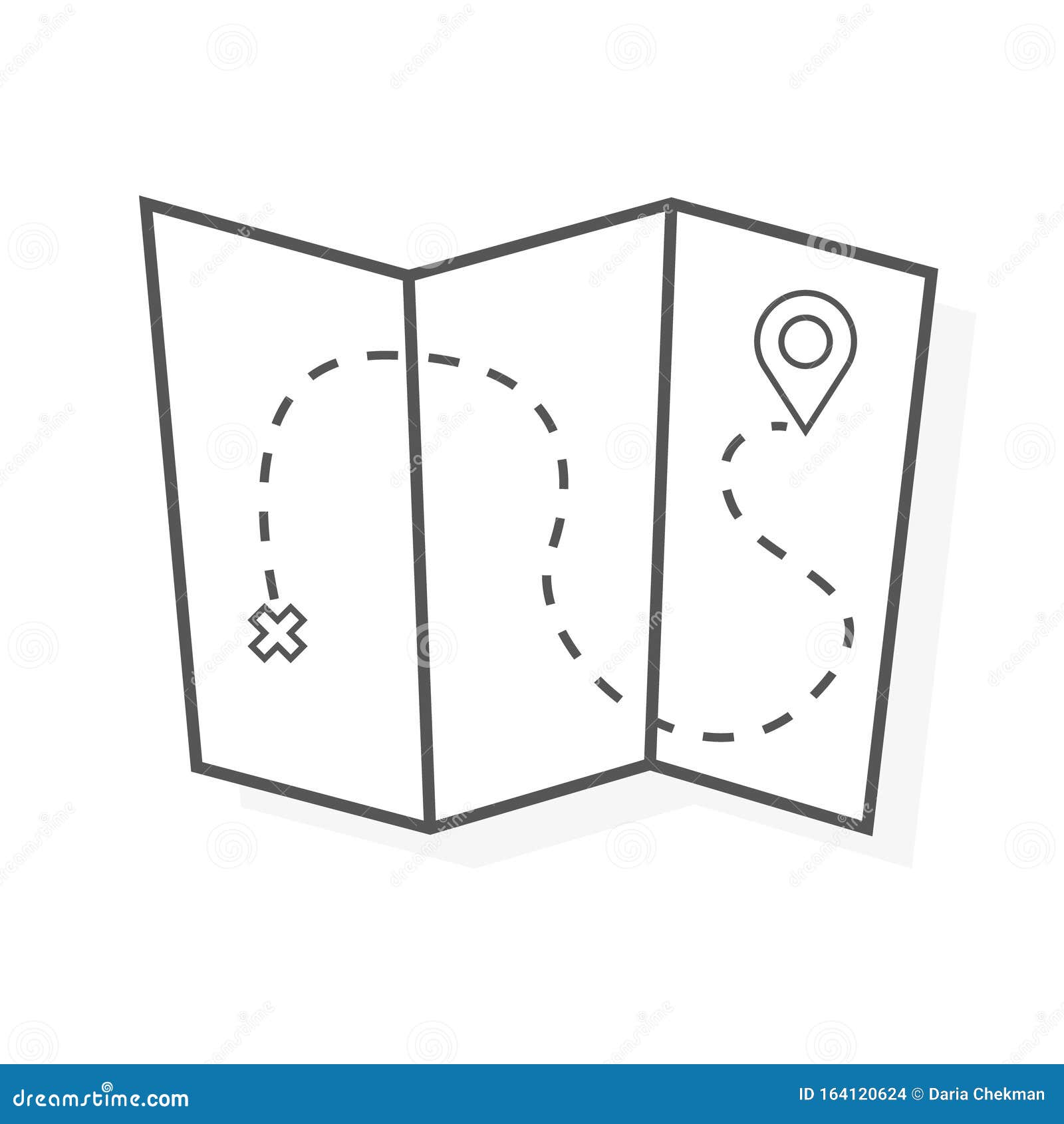 Map Icon Isolated on White Background. Simple Style Stock Illustration ...