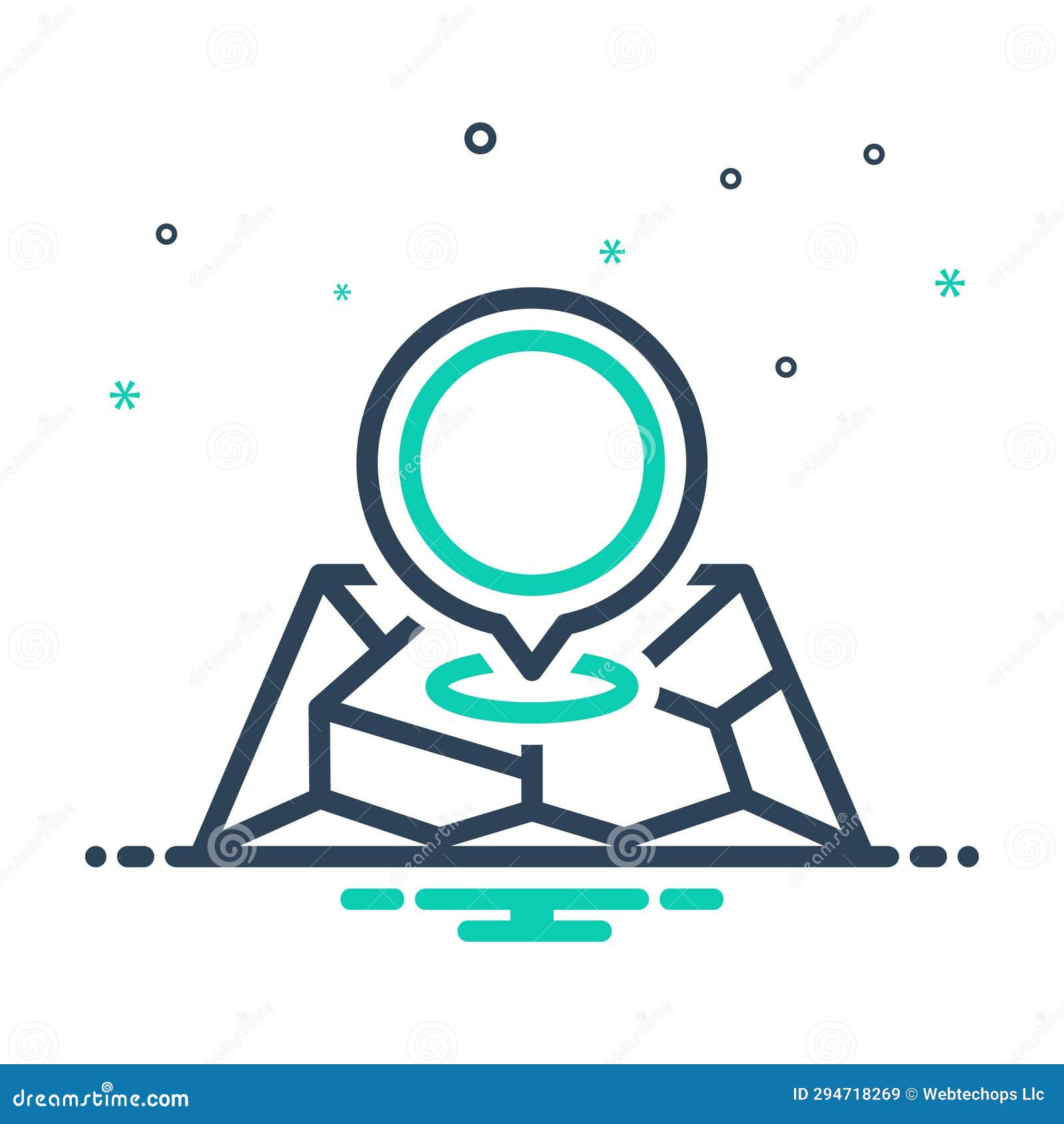 Mix Icon for Map, Location and Landmark Stock Vector - Illustration of ...