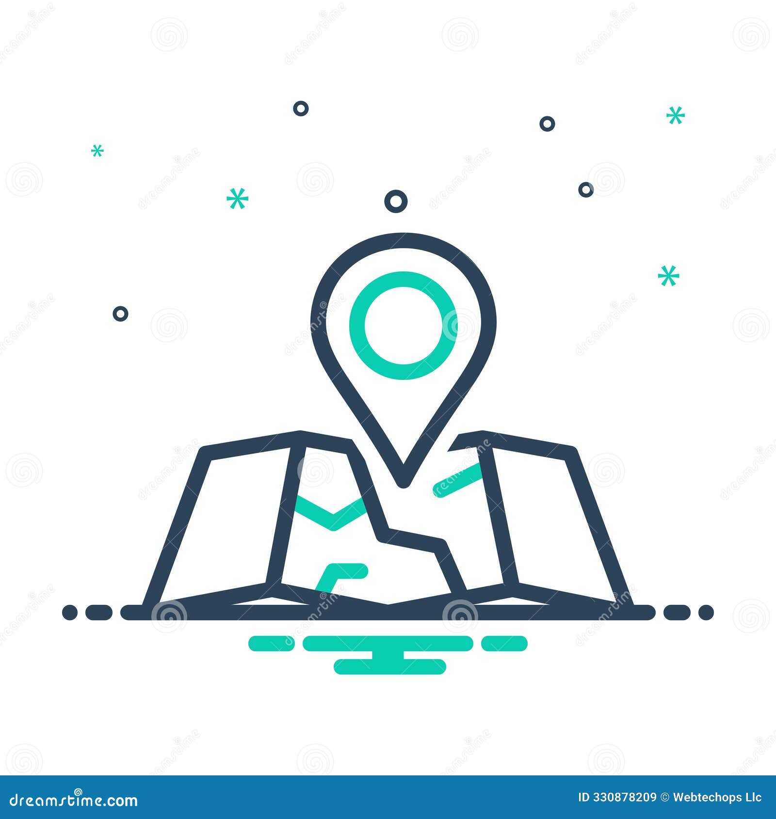 Mix Icon for Map, Location and Discovery Stock Illustration ...