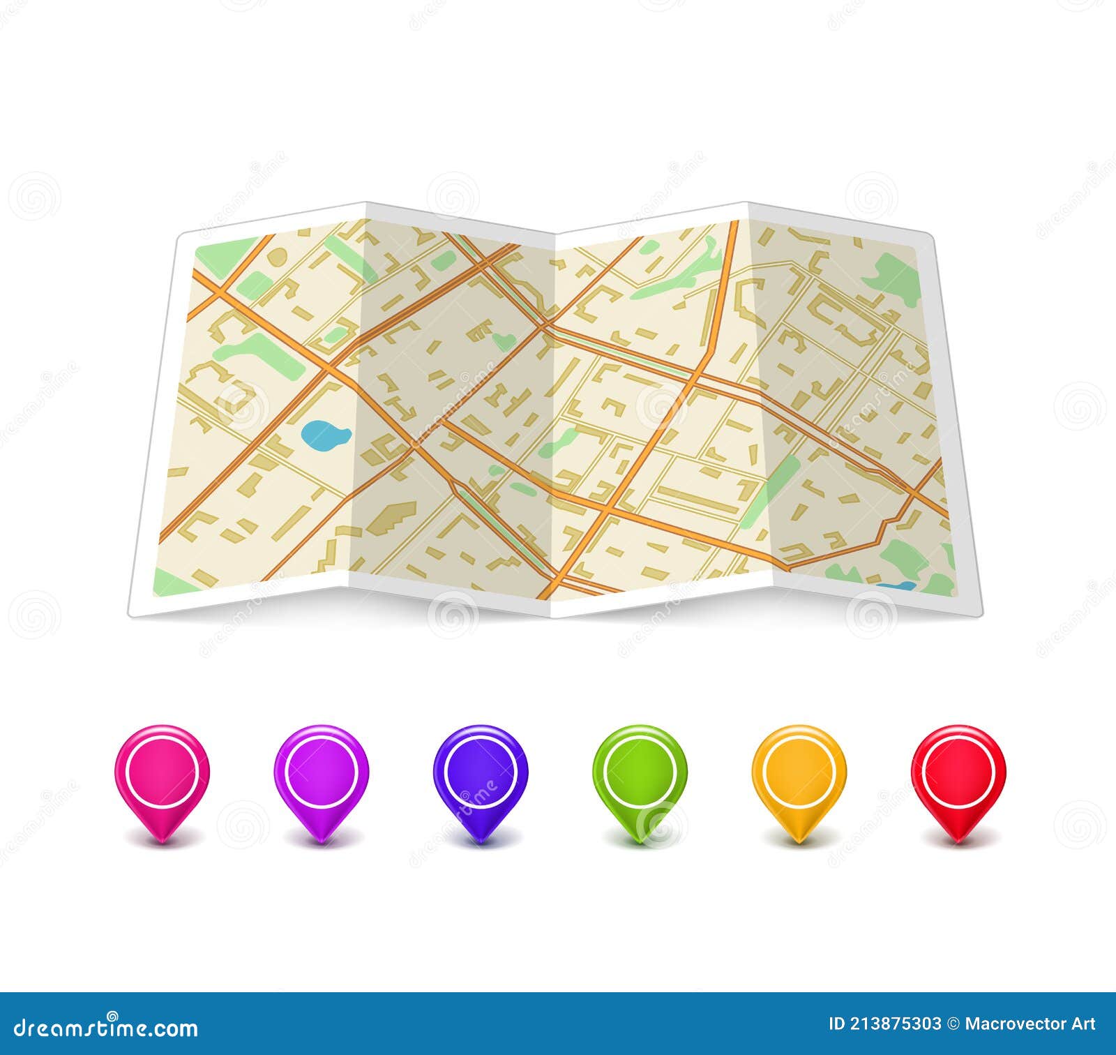 Map icon with Pin Pointers stock vector. Illustration of viewer - 213875303