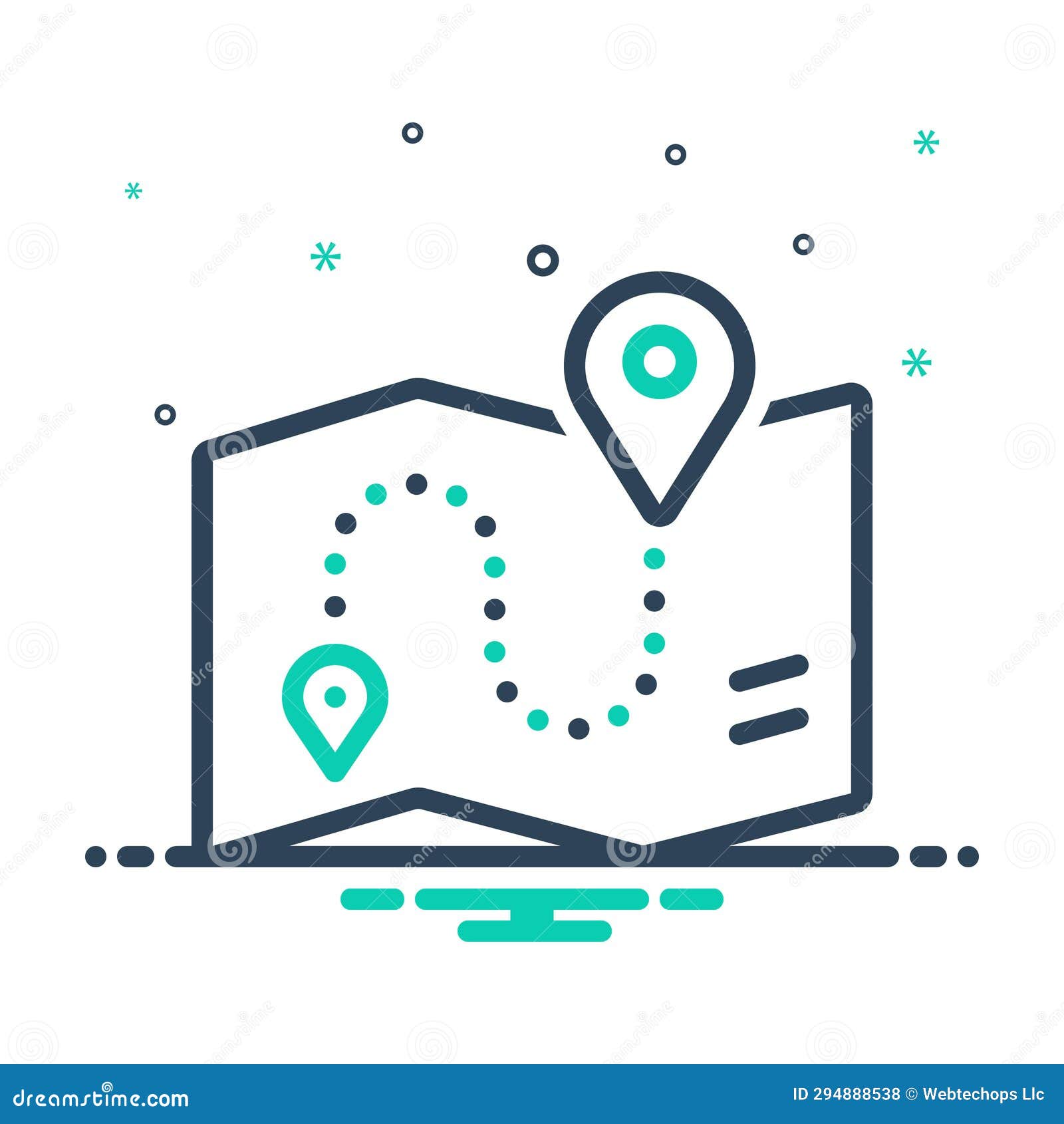 Mix Icon for Map, Tracking and Landmark Stock Vector - Illustration of ...