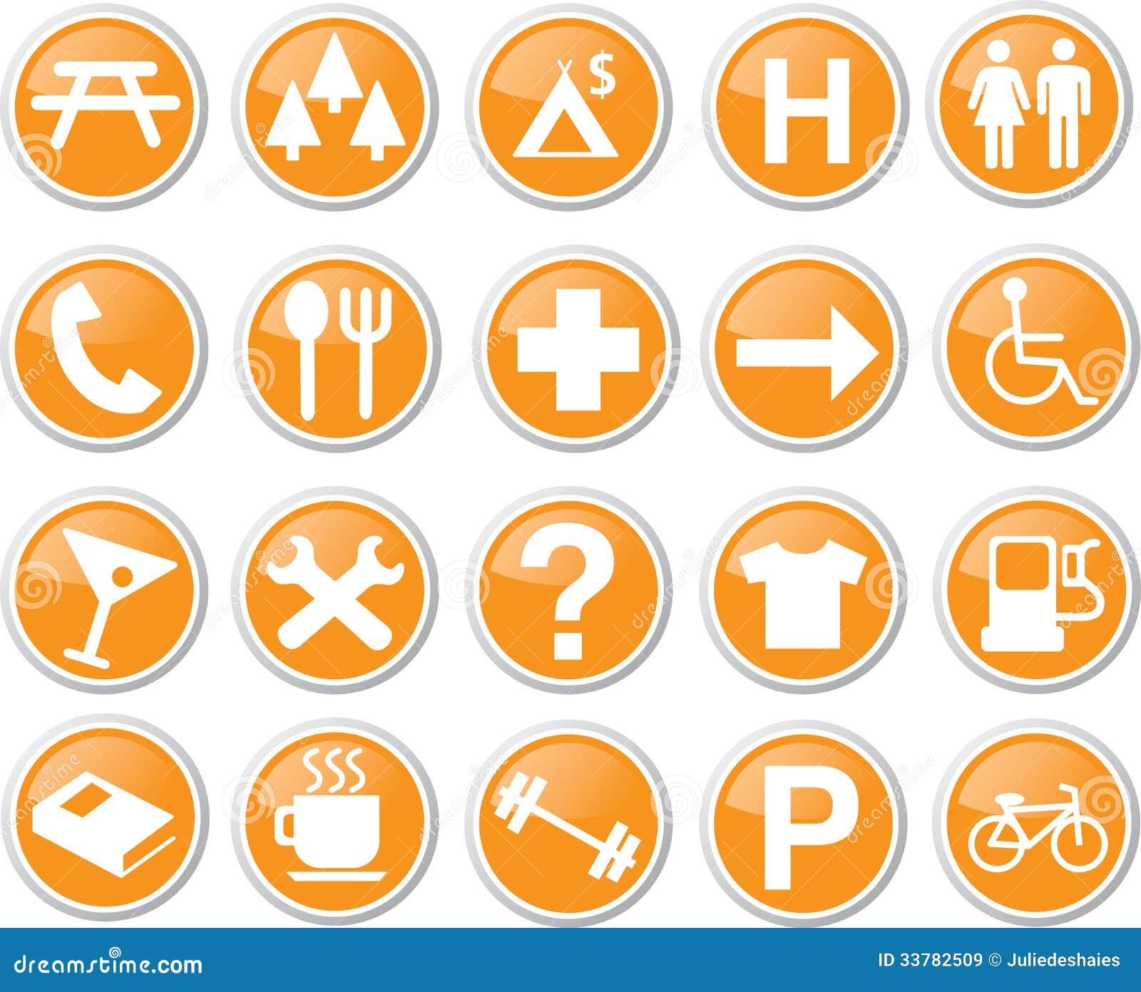 Map icon set orange stock illustration. Illustration of bicycle - 33782509