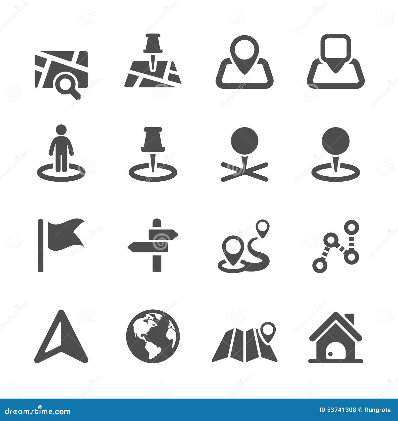 Map Icon Set 2, Vector Eps10 Stock Vector - Illustration of human ...