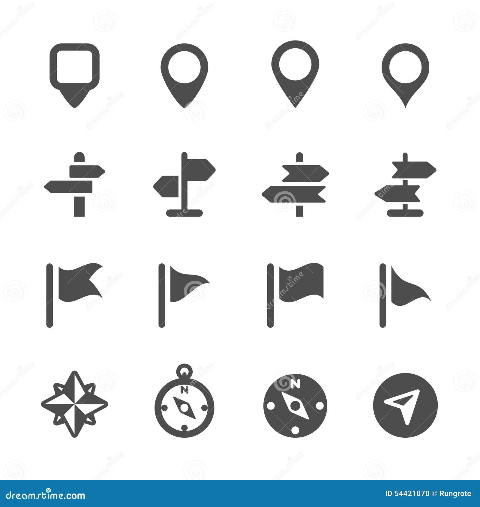 Map Icon Set 3, Vector Eps10 Stock Vector - Illustration of location ...