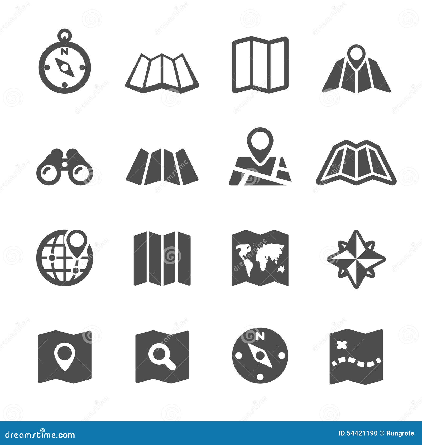 Map icon set, vector eps10 stock vector. Illustration of post - 54421190