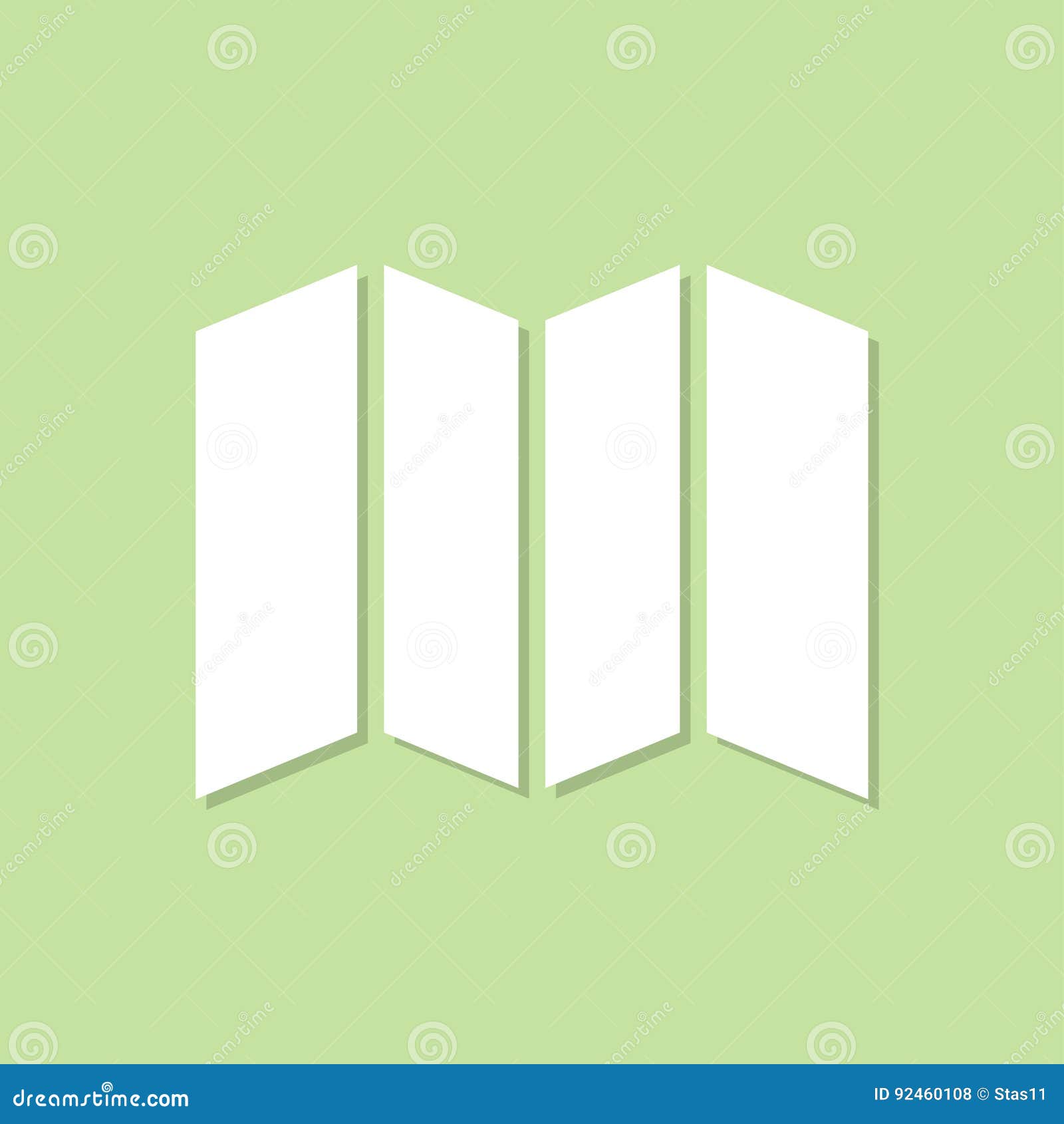 Map Icon with Shadow in a Flat Design. Vector Illustration Stock ...