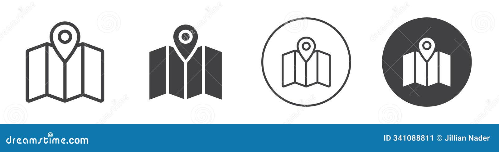 Map Icon Simple Outline Vector Logo Stock Illustration - Illustration ...