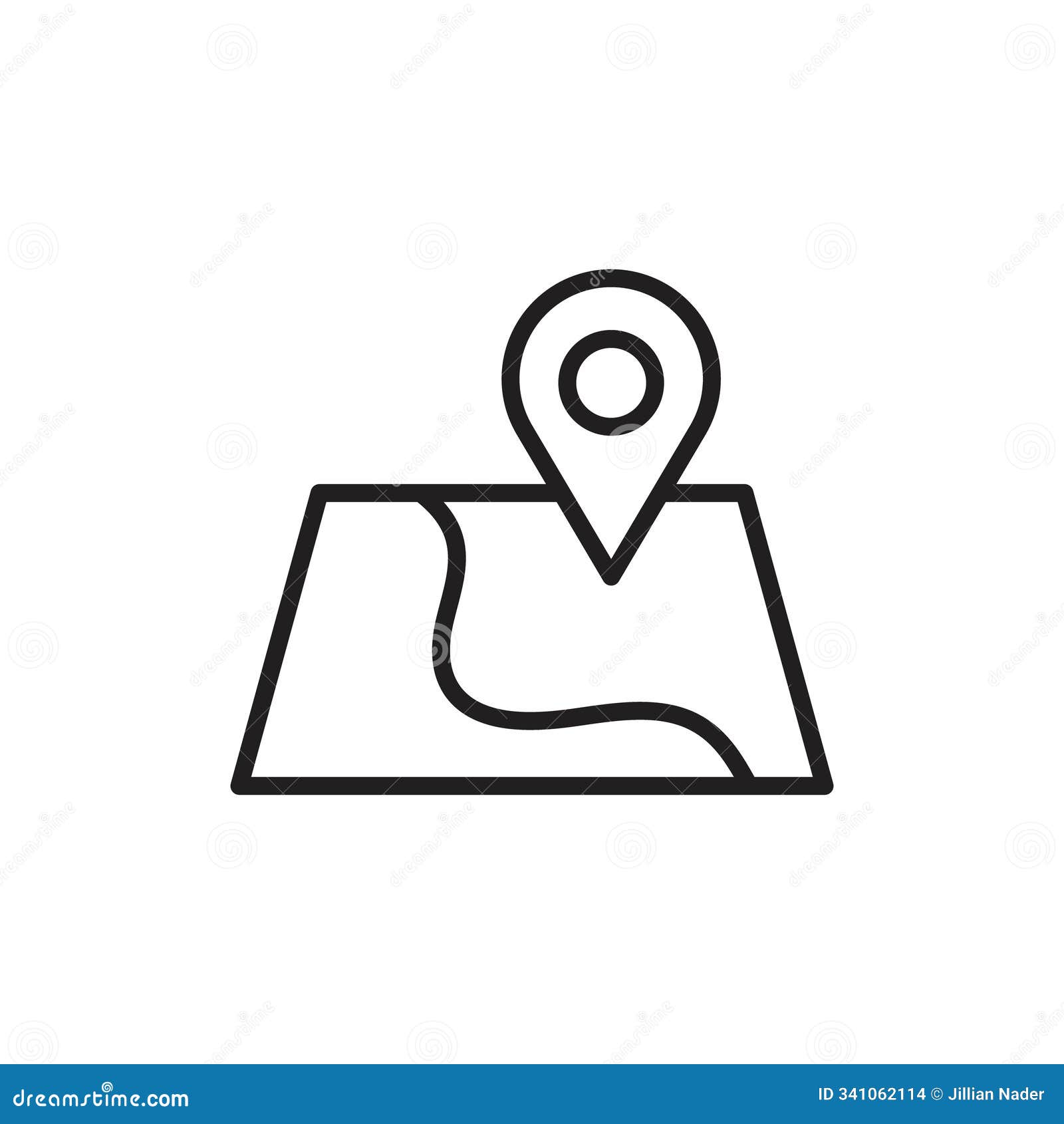 Map Icon Simple Thin Outline Stock Illustration - Illustration of clean ...