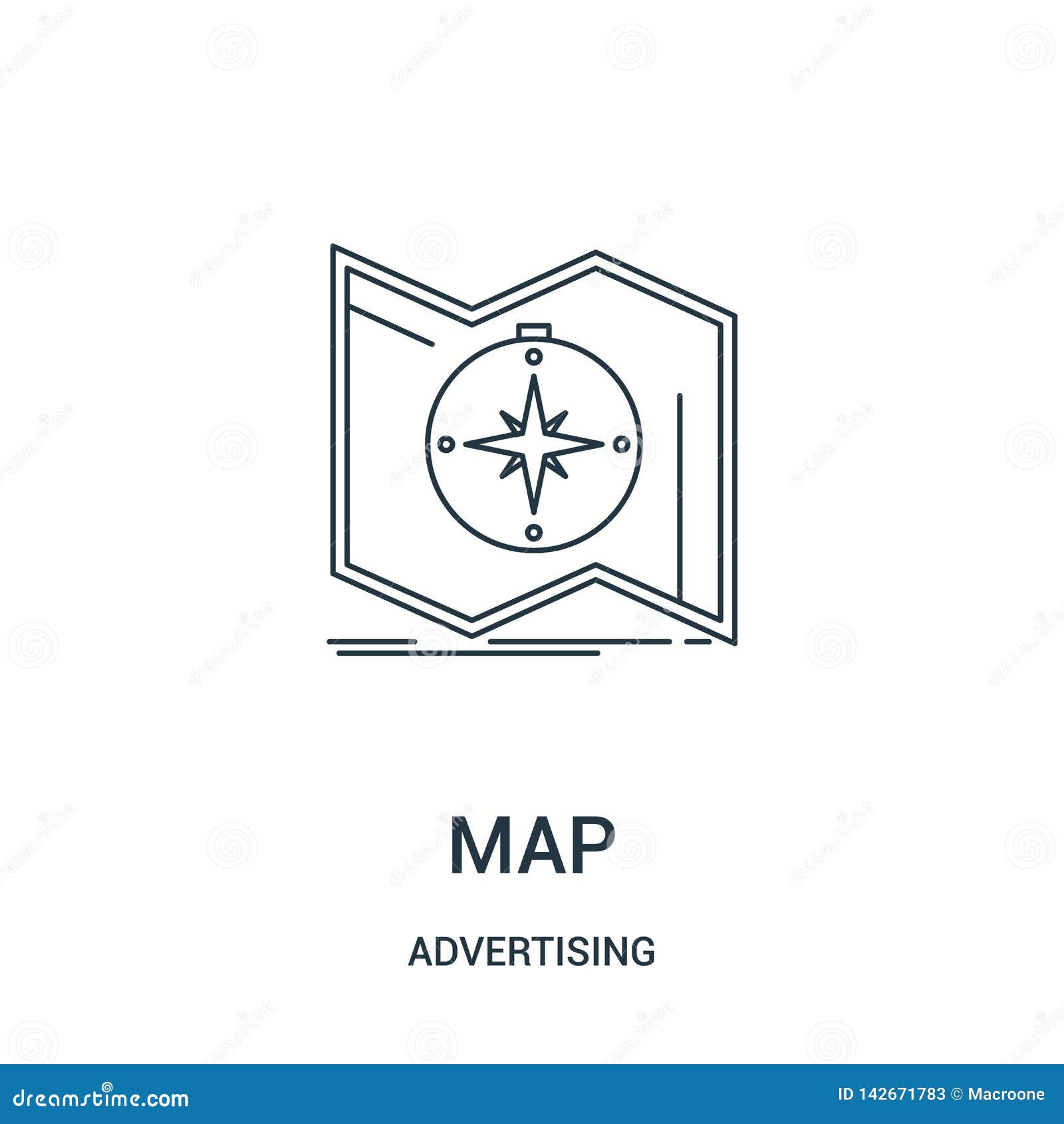 Map Icon Vector from Advertising Collection. Thin Line Map Outline Icon ...