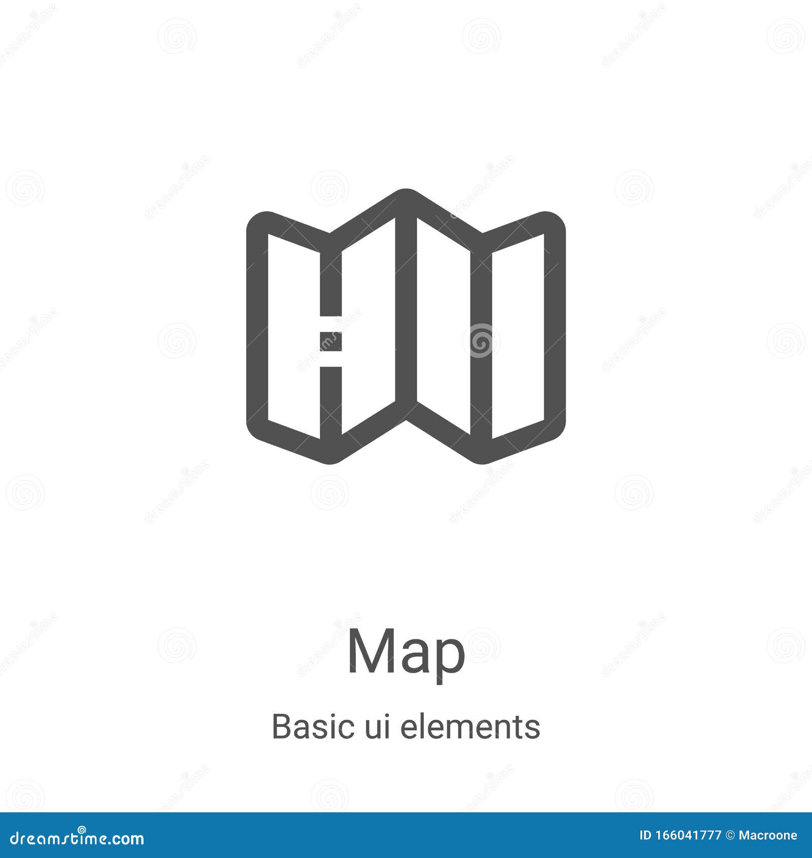 Map Icon Vector from Basic Ui Elements Collection. Thin Line Map ...