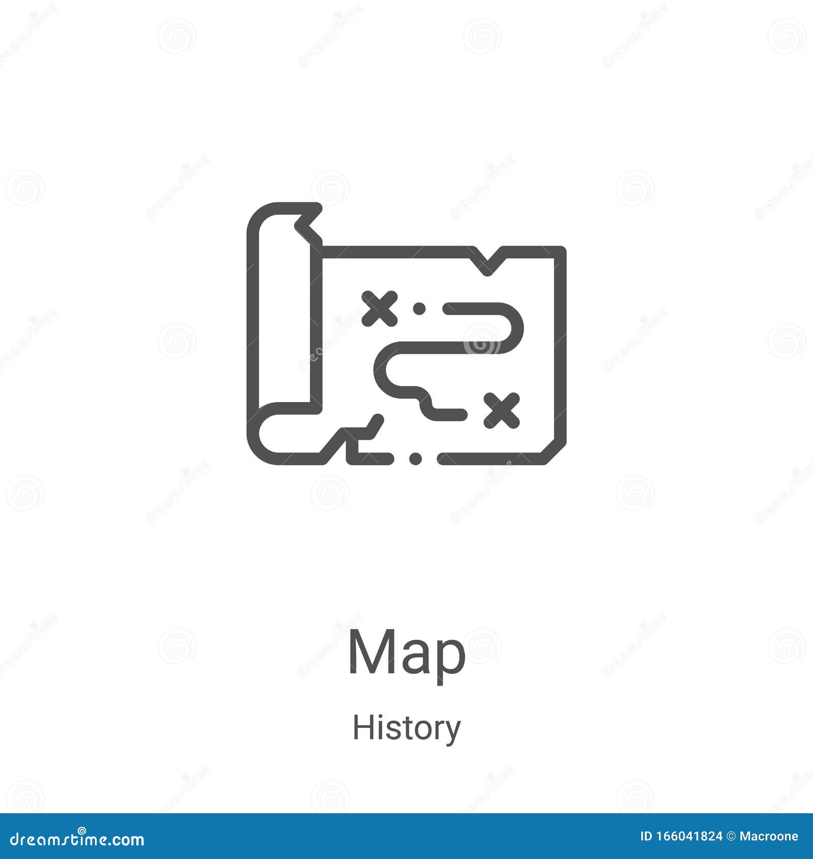 Map Icon Vector from History Collection. Thin Line Map Outline Icon ...