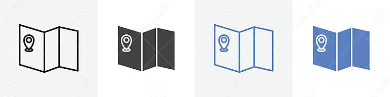 Map Icon Vector Set Use for Web Ui or App Stock Vector - Illustration ...