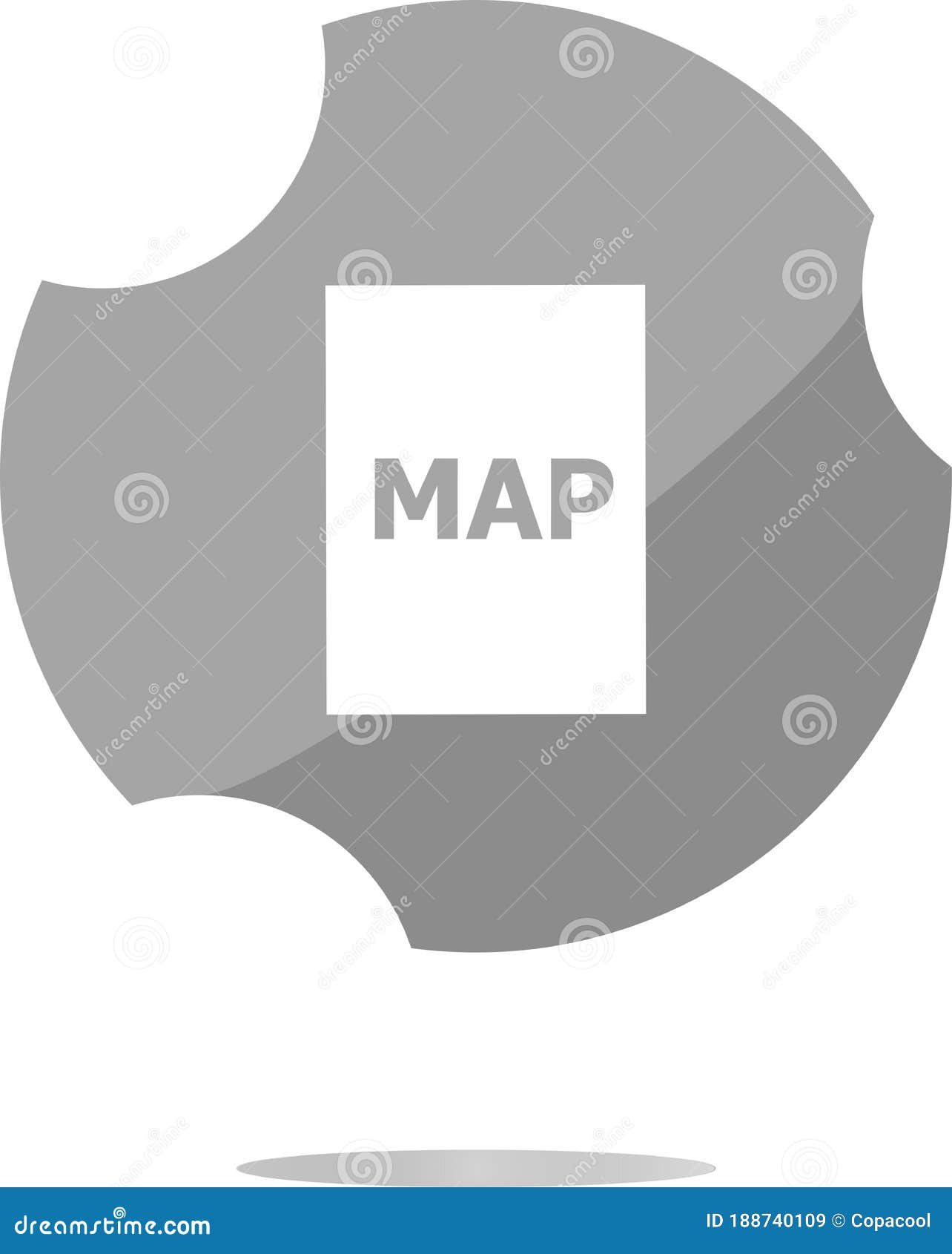 Map Icon Web Button with Map . Trendy Flat Style Sign Isolated on White ...
