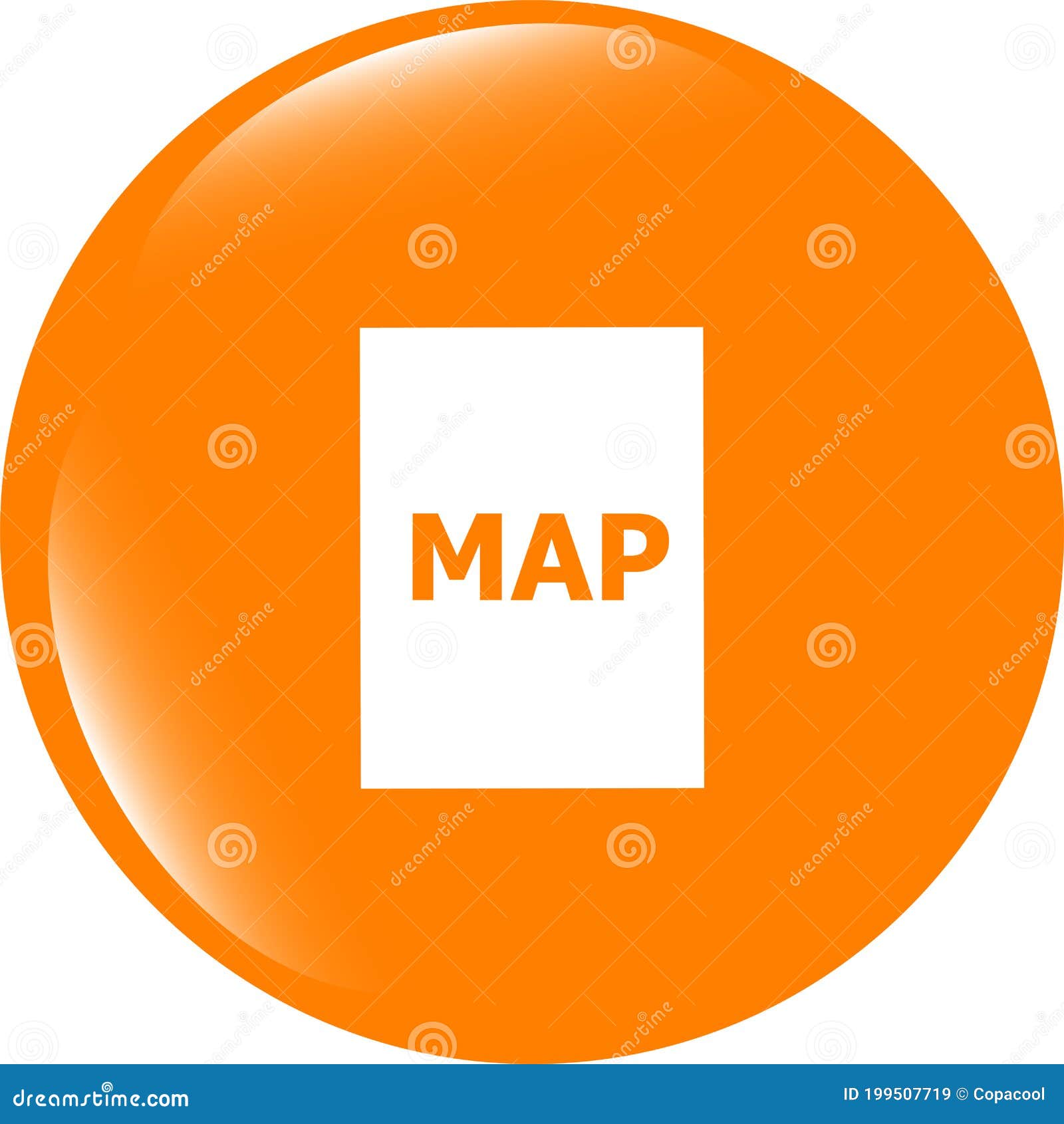 Map Icon Web Button with Map . Trendy Flat Style Sign Isolated on White ...