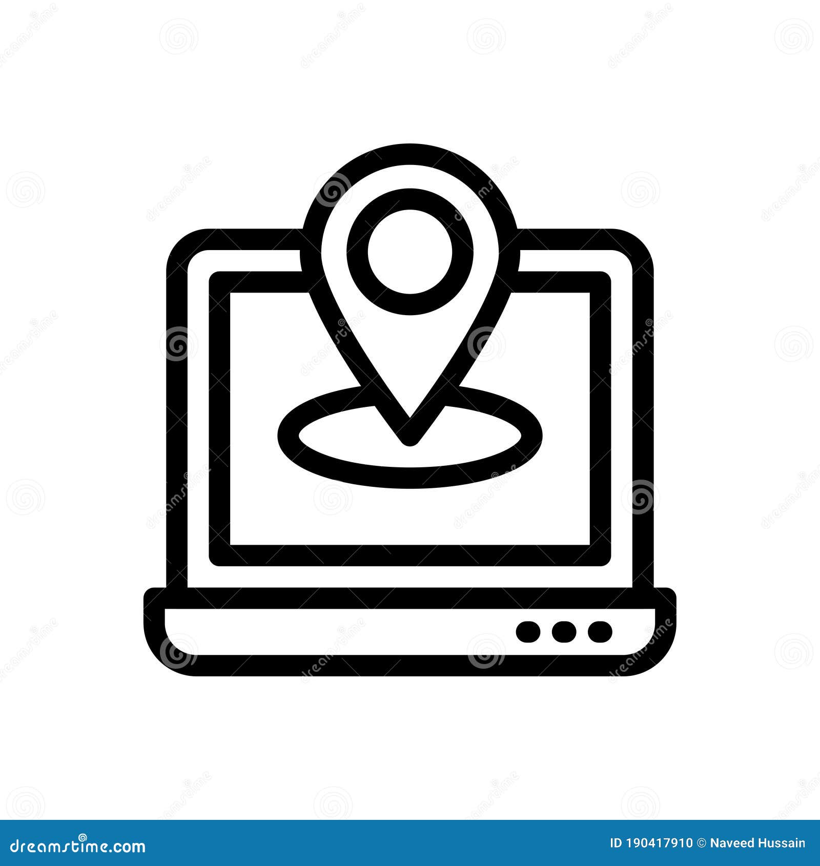 Map thin line icon stock vector. Illustration of point - 190417910