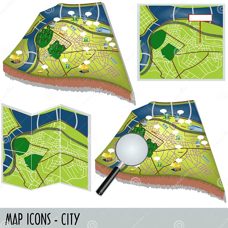 Map icons - city stock vector. Illustration of isolated - 15717772