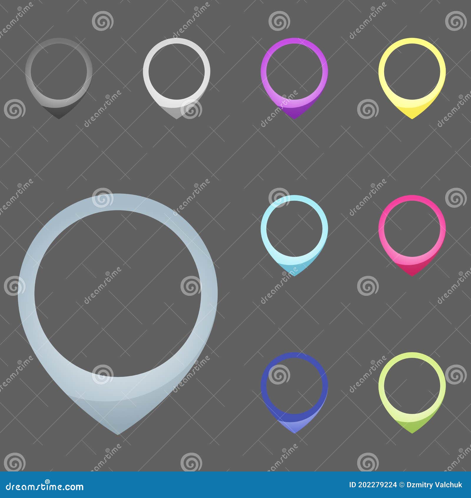 Simple Vector Icons. Flat Illustration on a Theme Map and Location ...