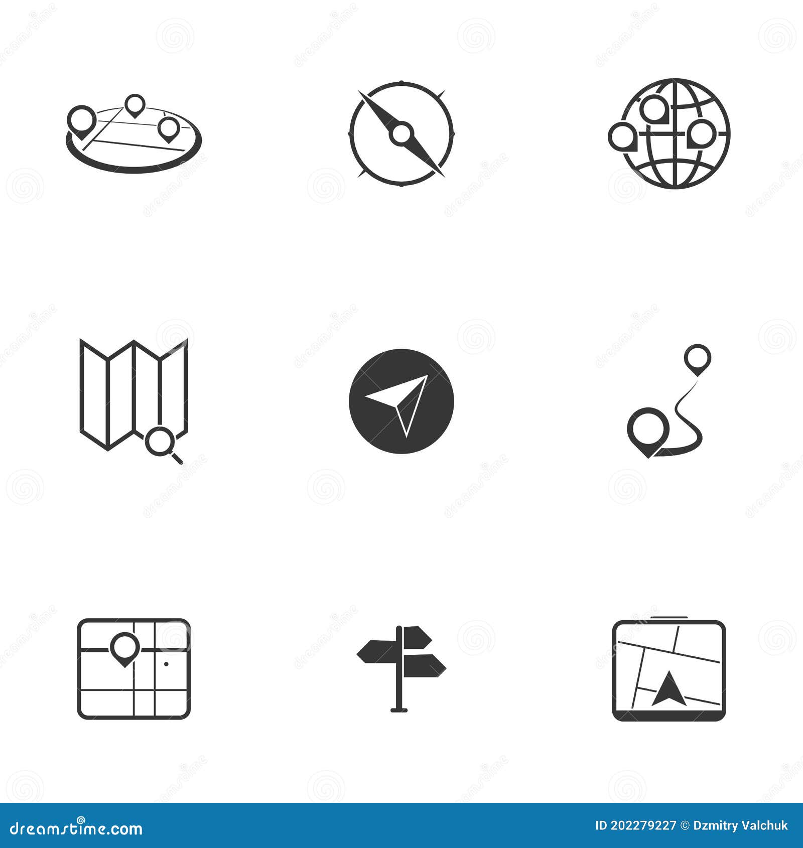 Map Icons and Location Icons Stock Vector - Illustration of navigation ...