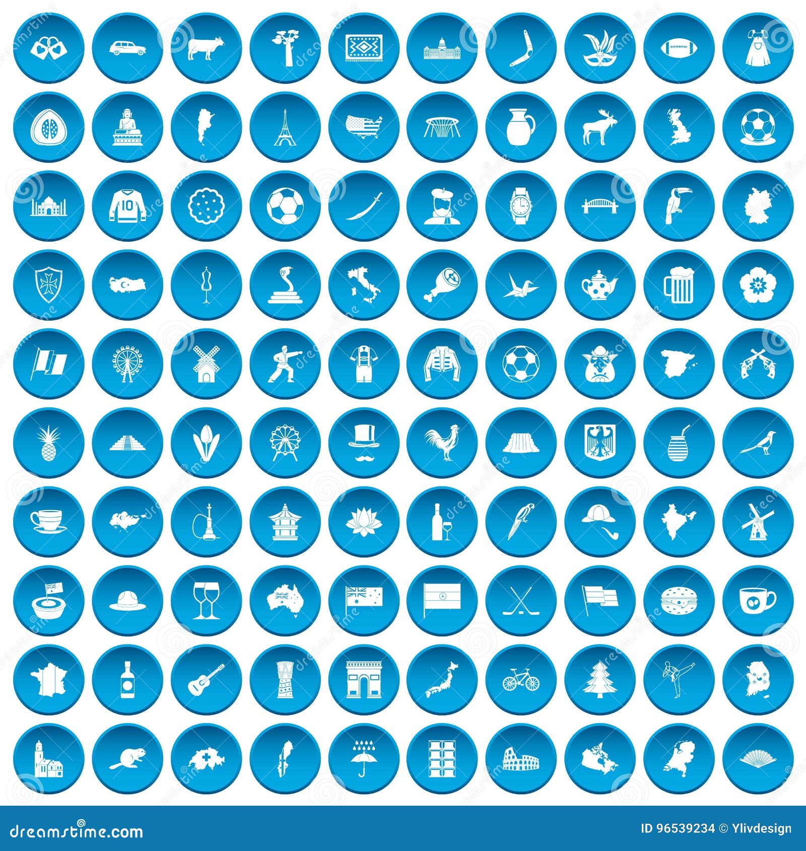 100 map icons set blue stock vector. Illustration of india - 96539234