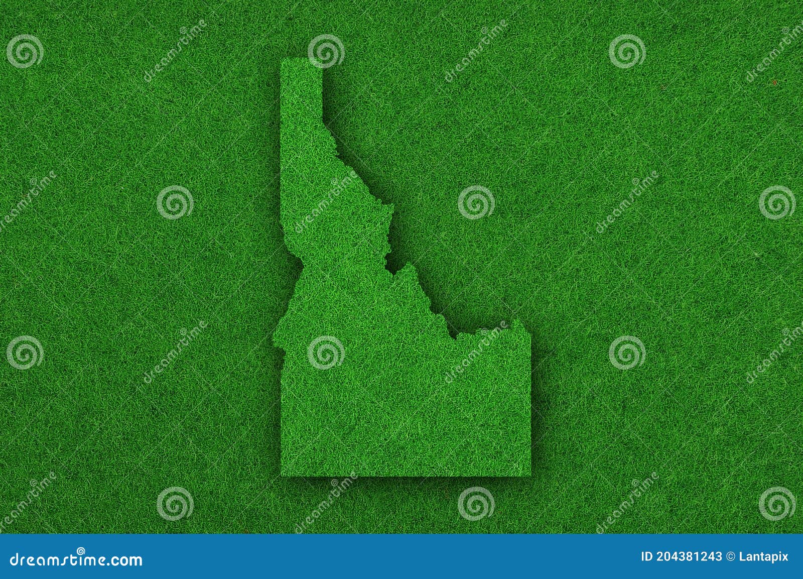 Map of Idaho on green felt stock illustration. Illustration of symbol ...