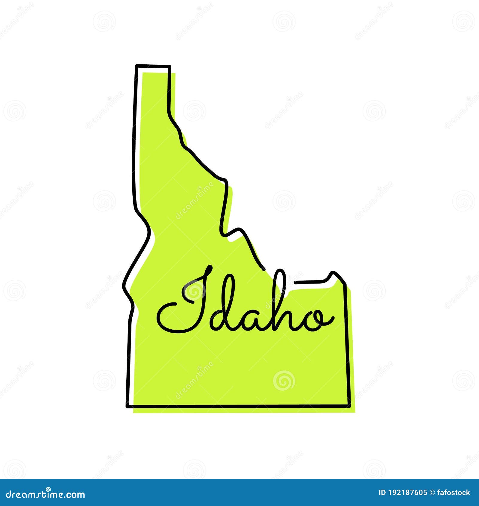 Idaho Map, Vector Pen Drawing On Black Background | CartoonDealer.com ...