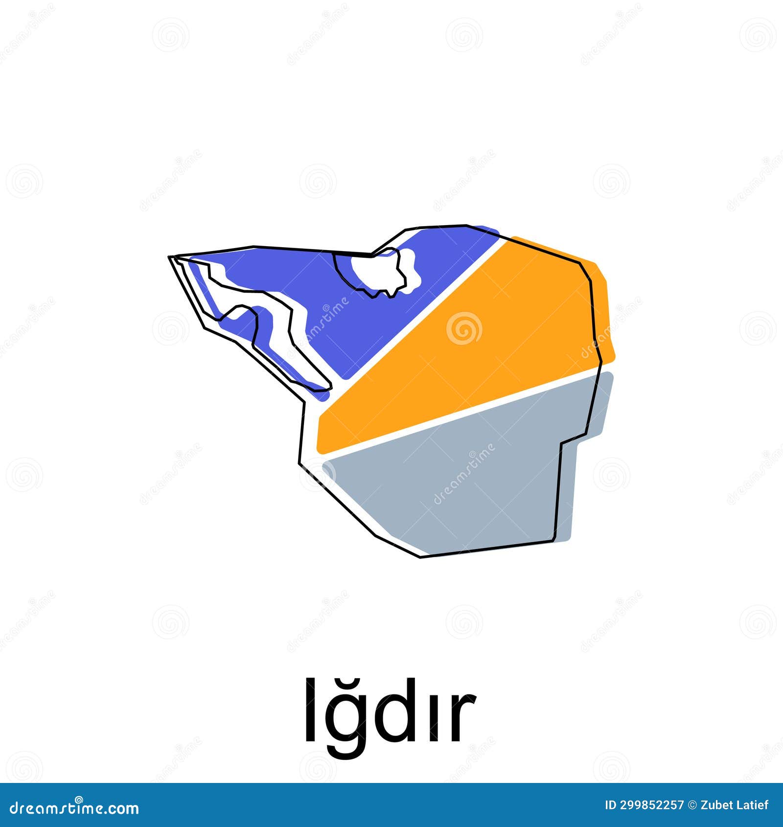 Map of Igdir Province of Turkey, Illustration Vector Design Template ...