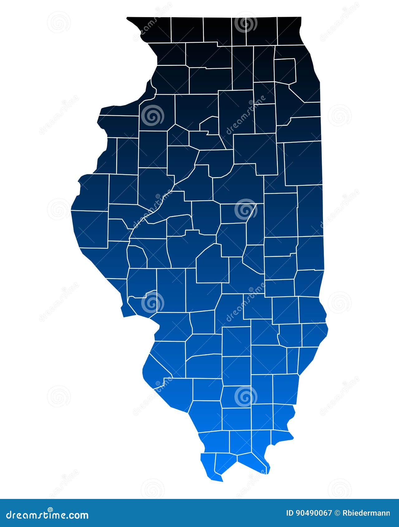Map of Illinois stock vector. Illustration of contour - 90490067