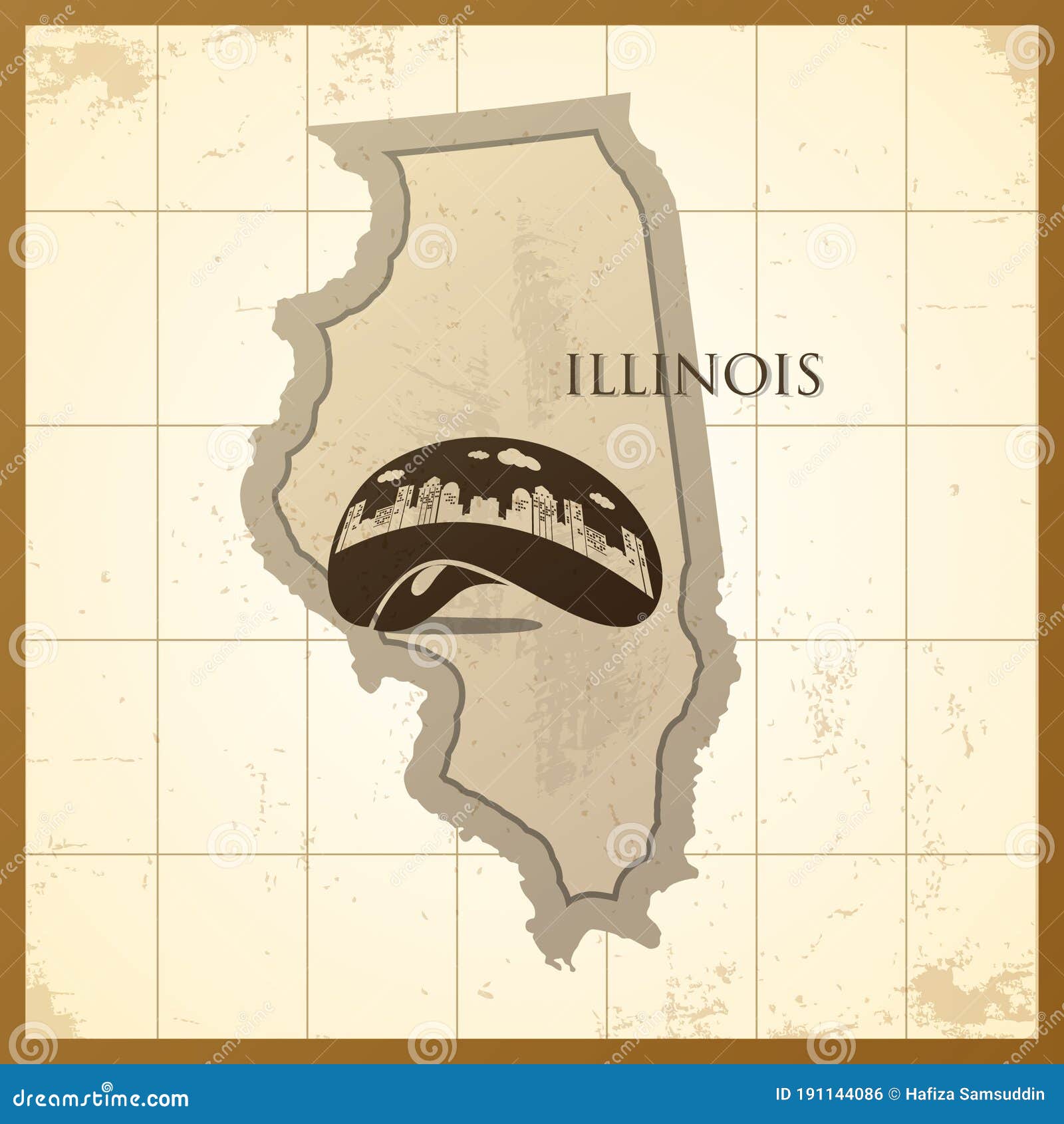 Map of Illinois State. Vector Illustration Decorative Design Stock ...