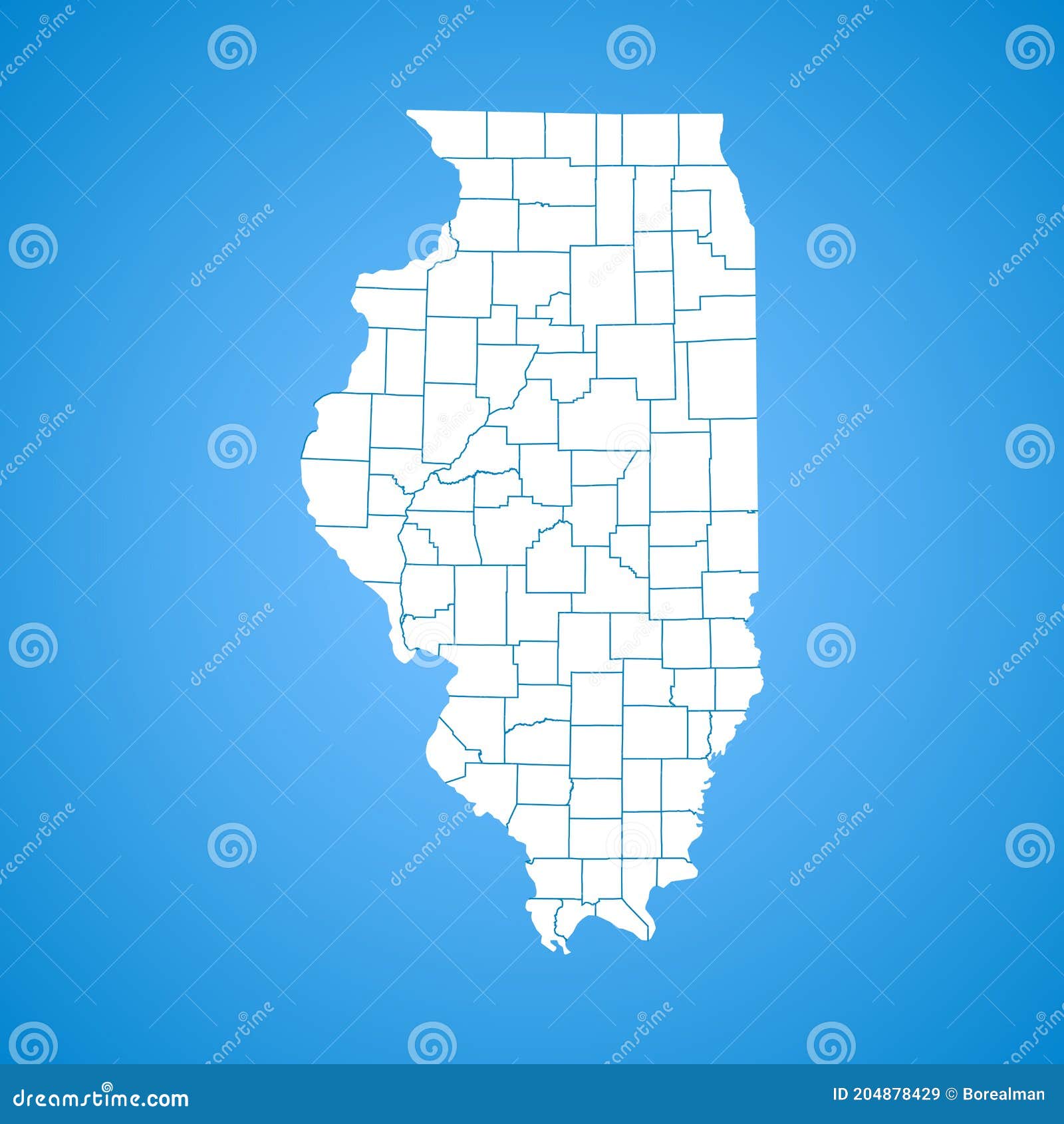 Map of the Illinois stock vector. Illustration of state - 204878429