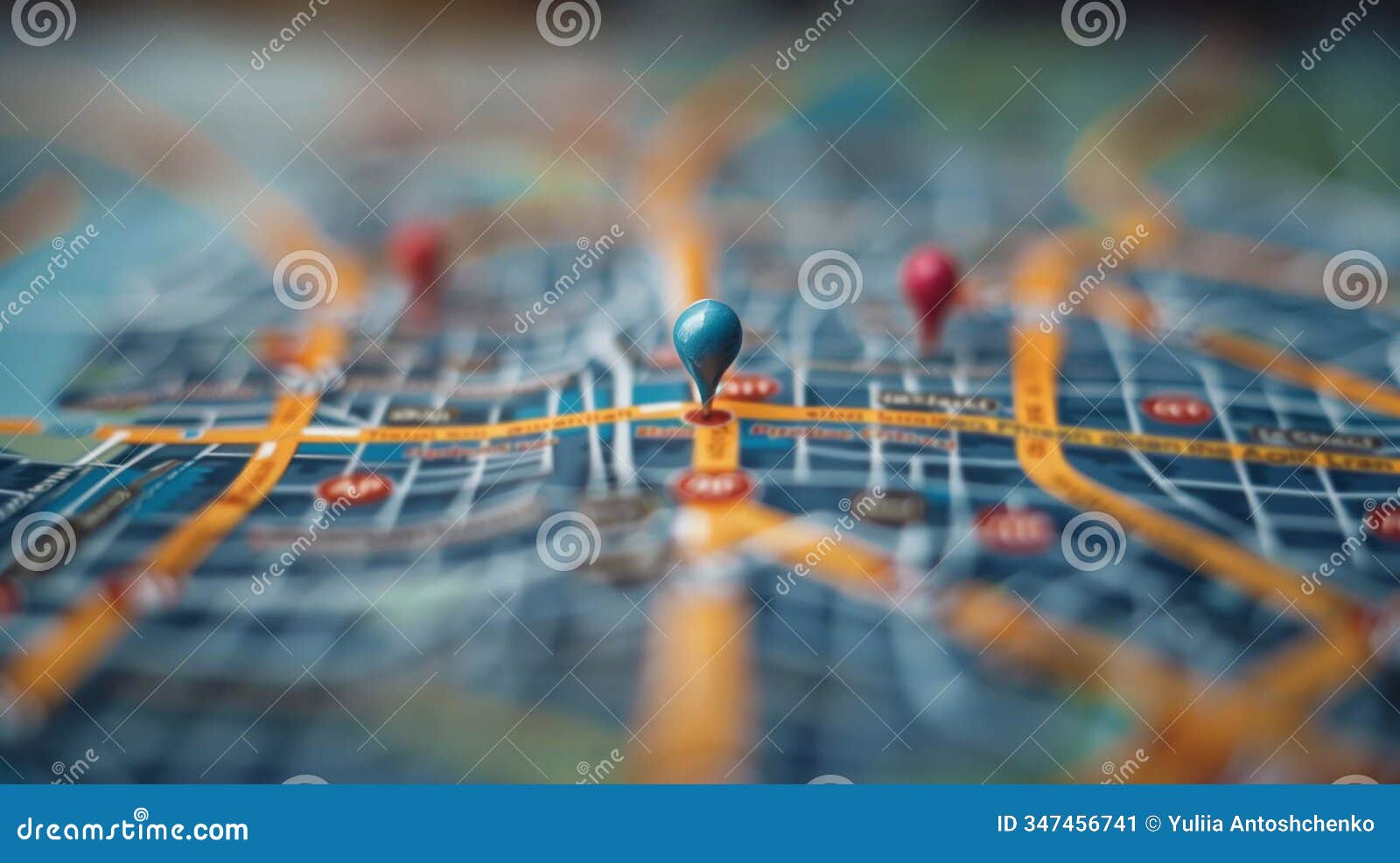 Map Illustrates Walking Directions with Highlighted Routes and Location ...