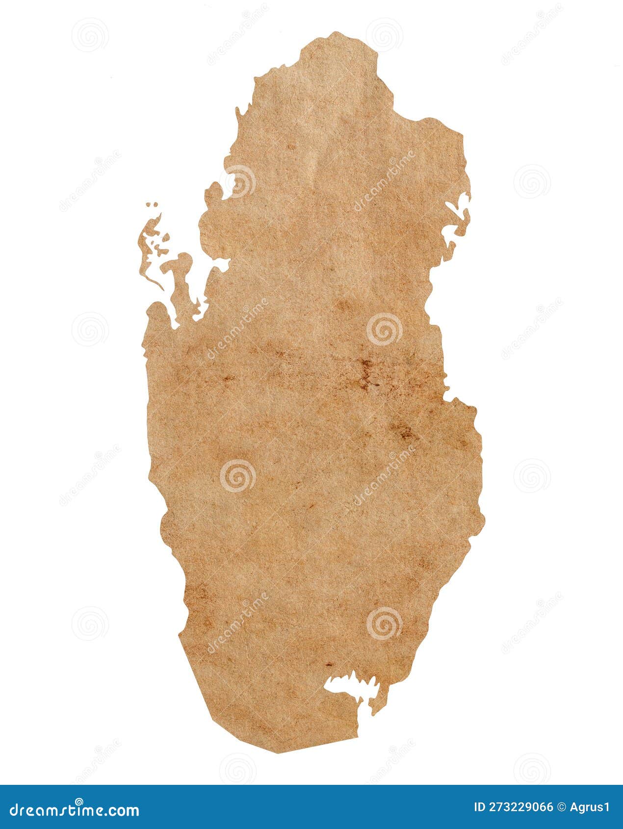 Map of Qatar on Old Brown Grunge Paper Stock Illustration ...