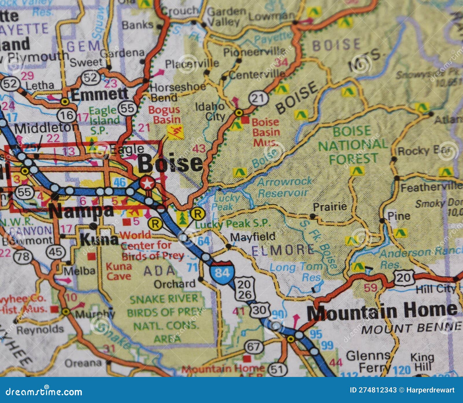 Map Image of Boise Idaho stock image. Image of navigation - 274812343