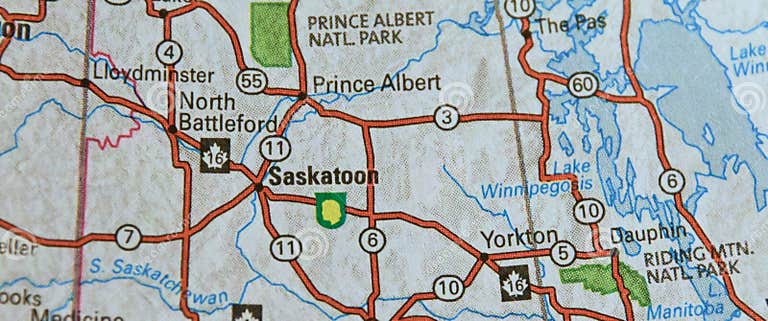 Map Image of Saskatoon, Saskatchewan, Canada Stock Photo - Image of ...