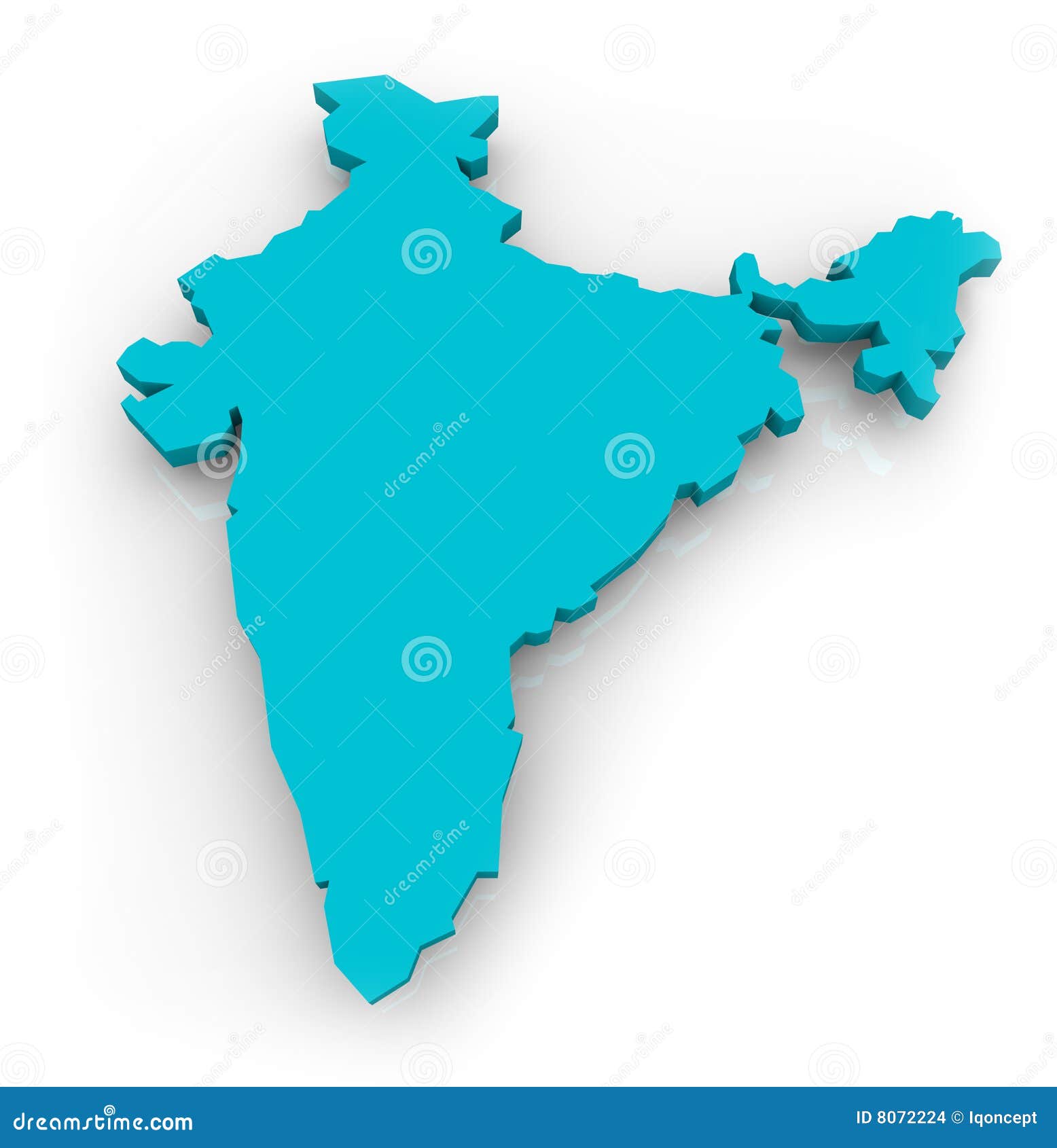 Map of India - Blue stock illustration. Illustration of islands - 8072224