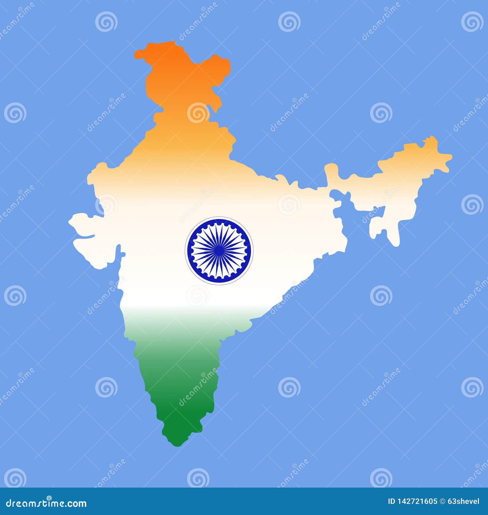 India Map With Color