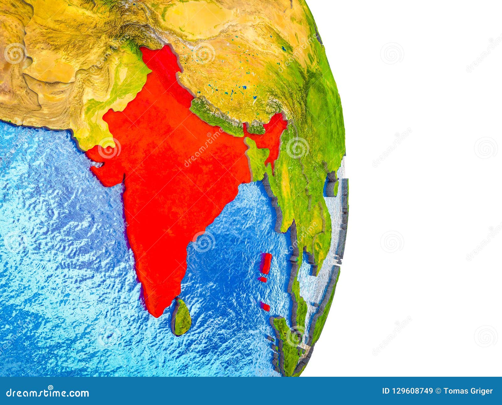 Map of India on 3D Earth stock illustration. Illustration of india ...