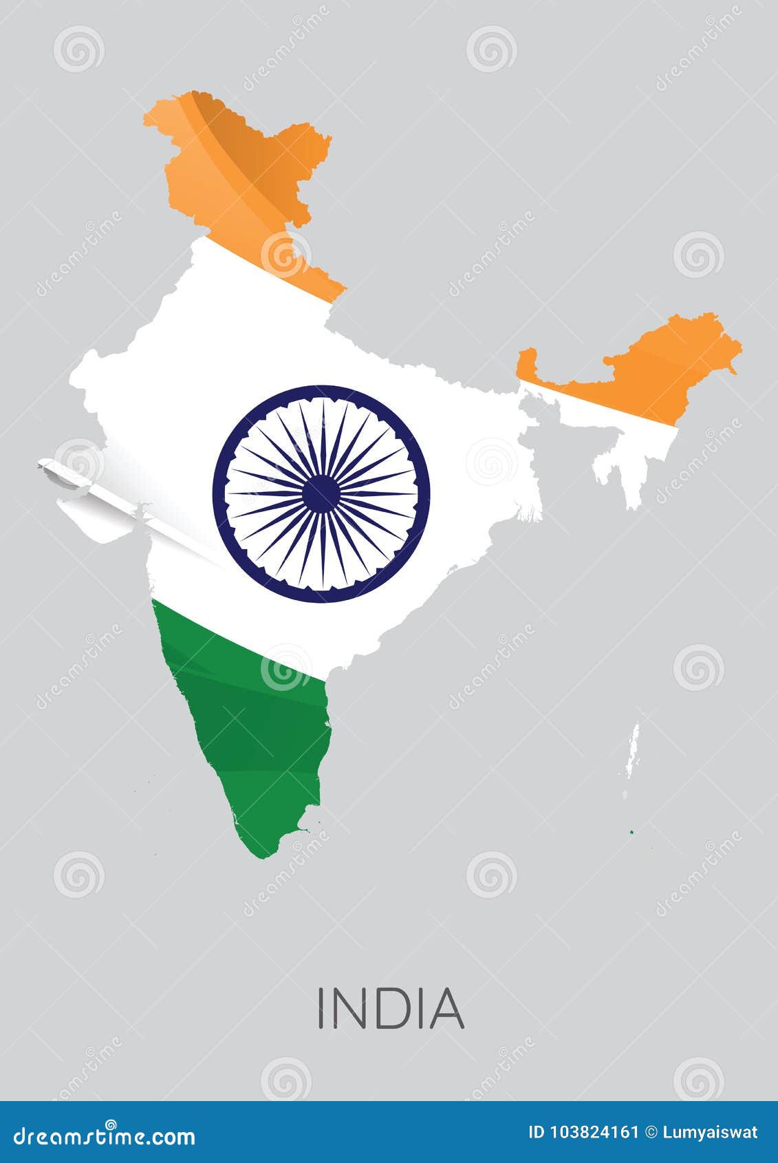 Map of India with Flag As Texture Stock Vector - Illustration of ...