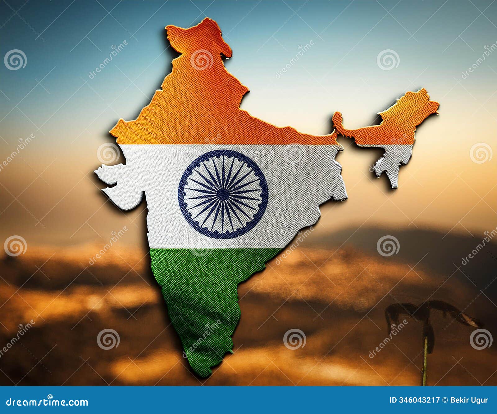 Map of India with Flag stock illustration. Illustration of design ...