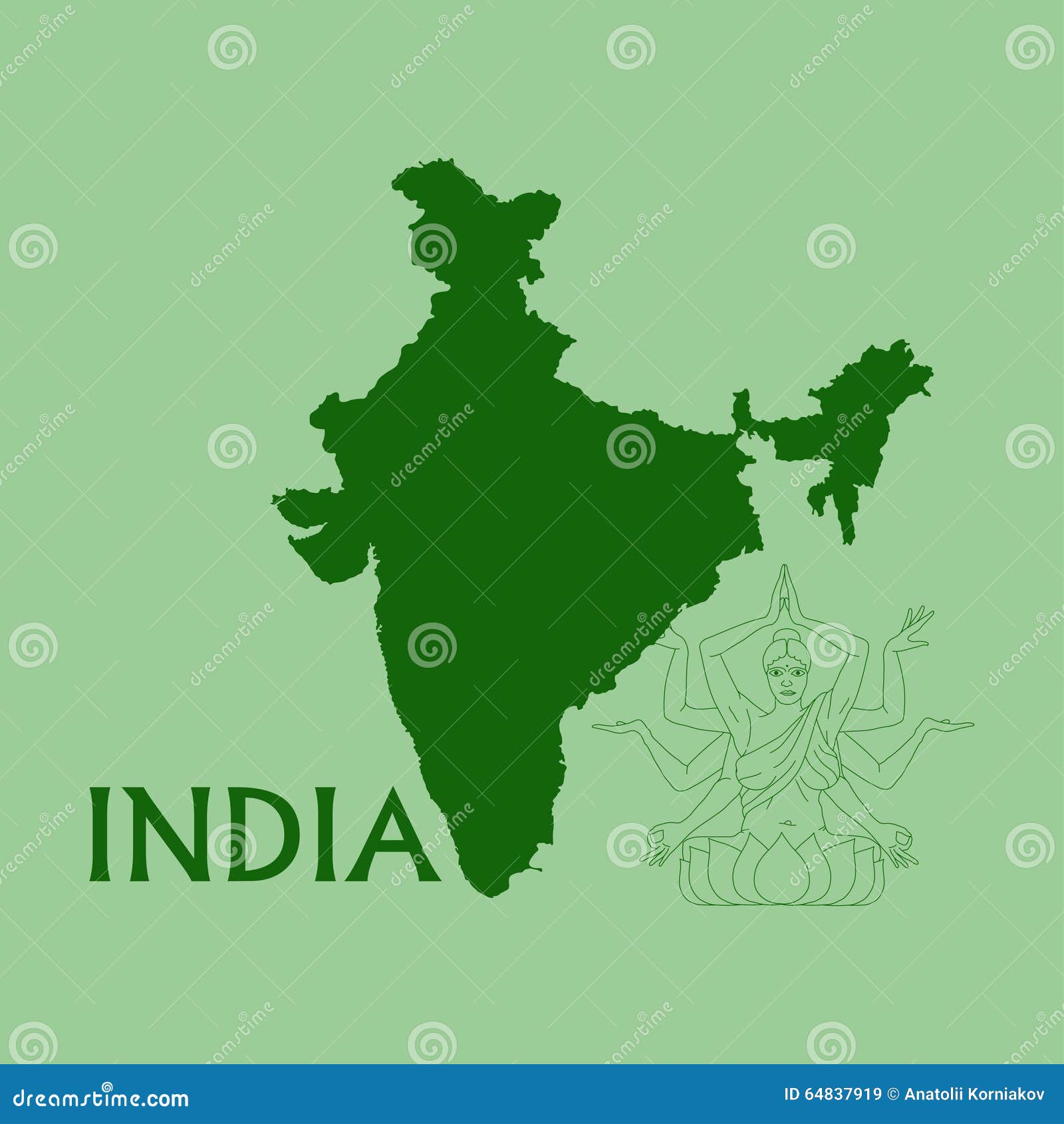 Map of India stock vector. Illustration of graphic, kali - 64837919