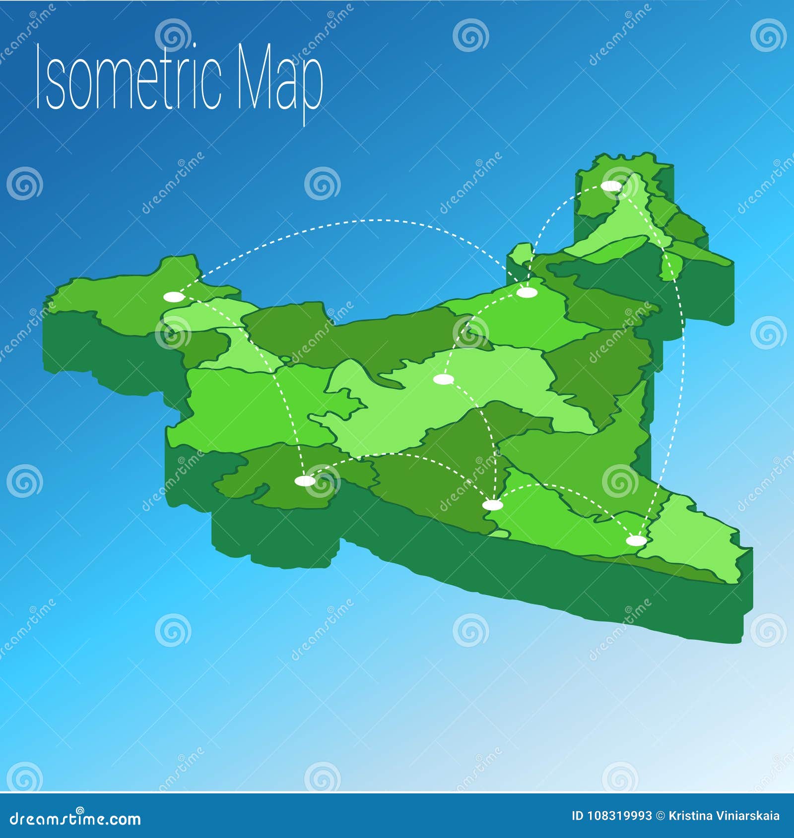 Map India Isometric Concept. Stock Vector - Illustration of network ...