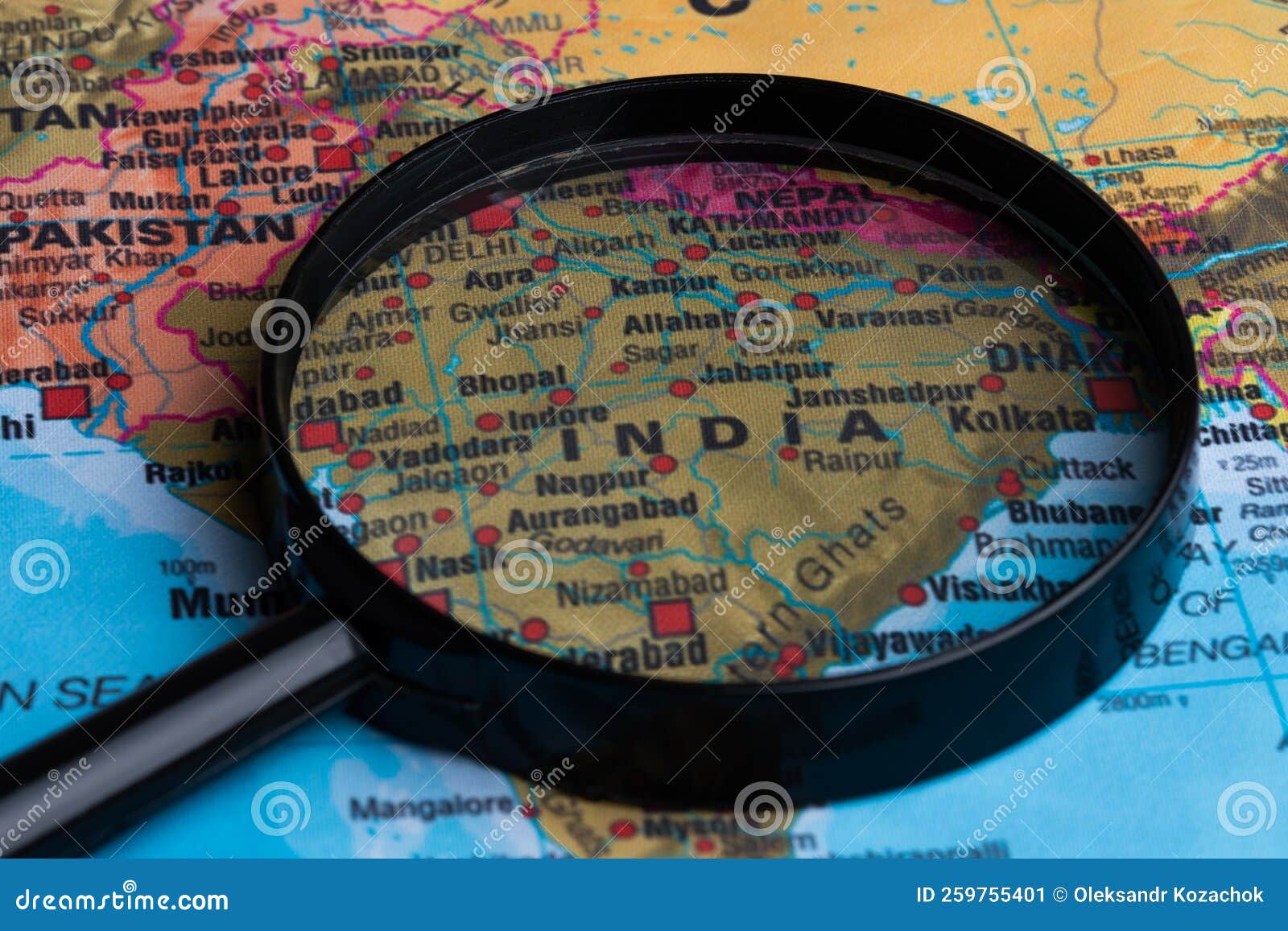 Map of India through Magnifying Glass. Stock Image - Image of business ... Map of India through Magnifying Glass. Stock Image - Image of business ...