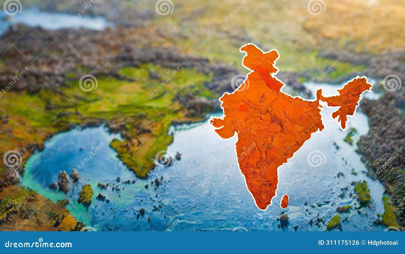 India In Focus On A Tilted World Map. Stock Image | CartoonDealer.com ...