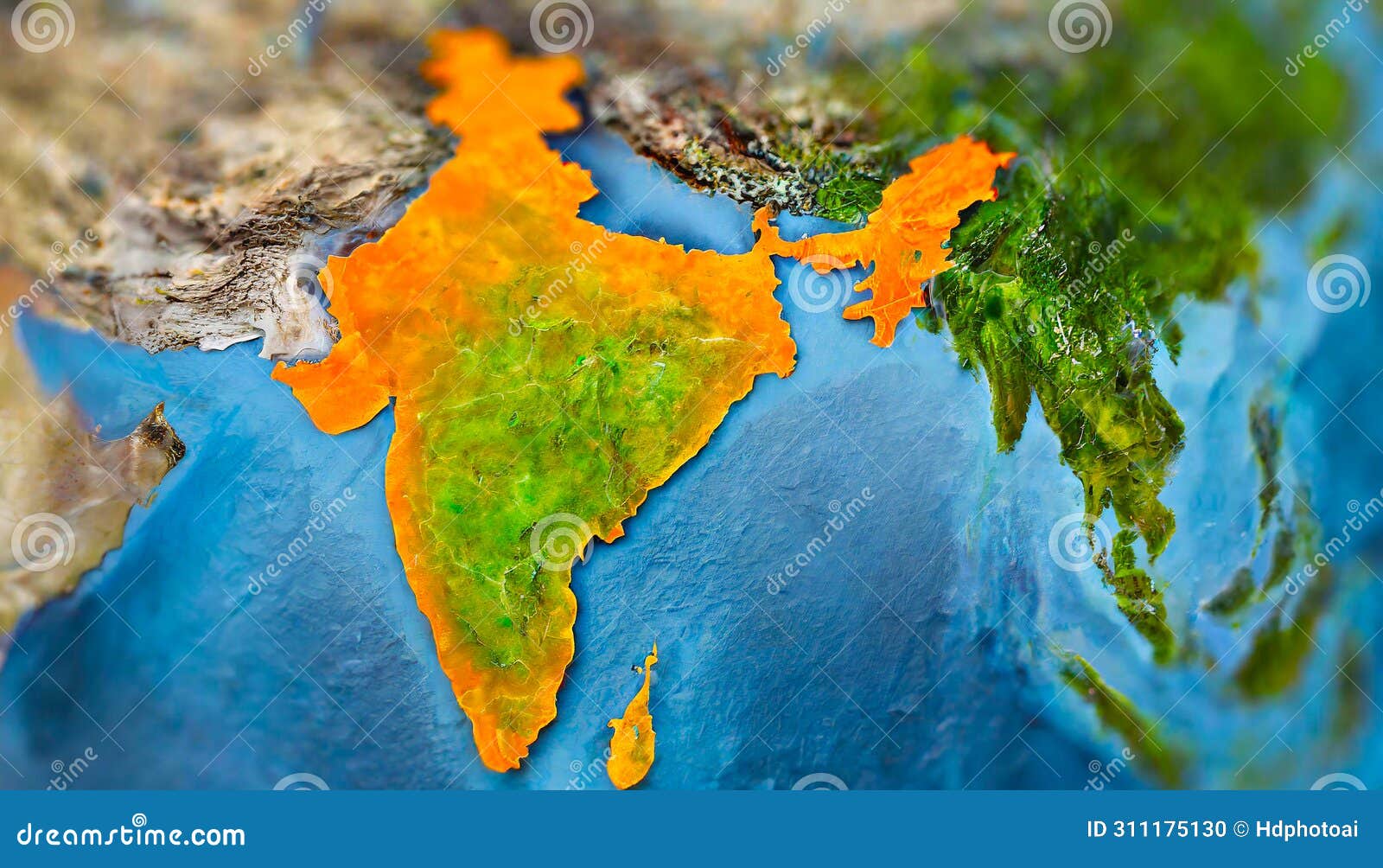 India In Focus On A Tilted World Map. Stock Image | CartoonDealer.com ...