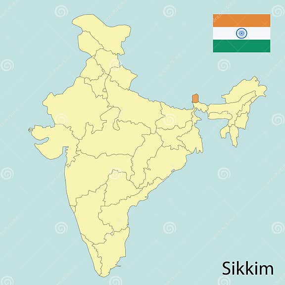 Map of India with State Borders Stock Vector - Illustration of boundary ...