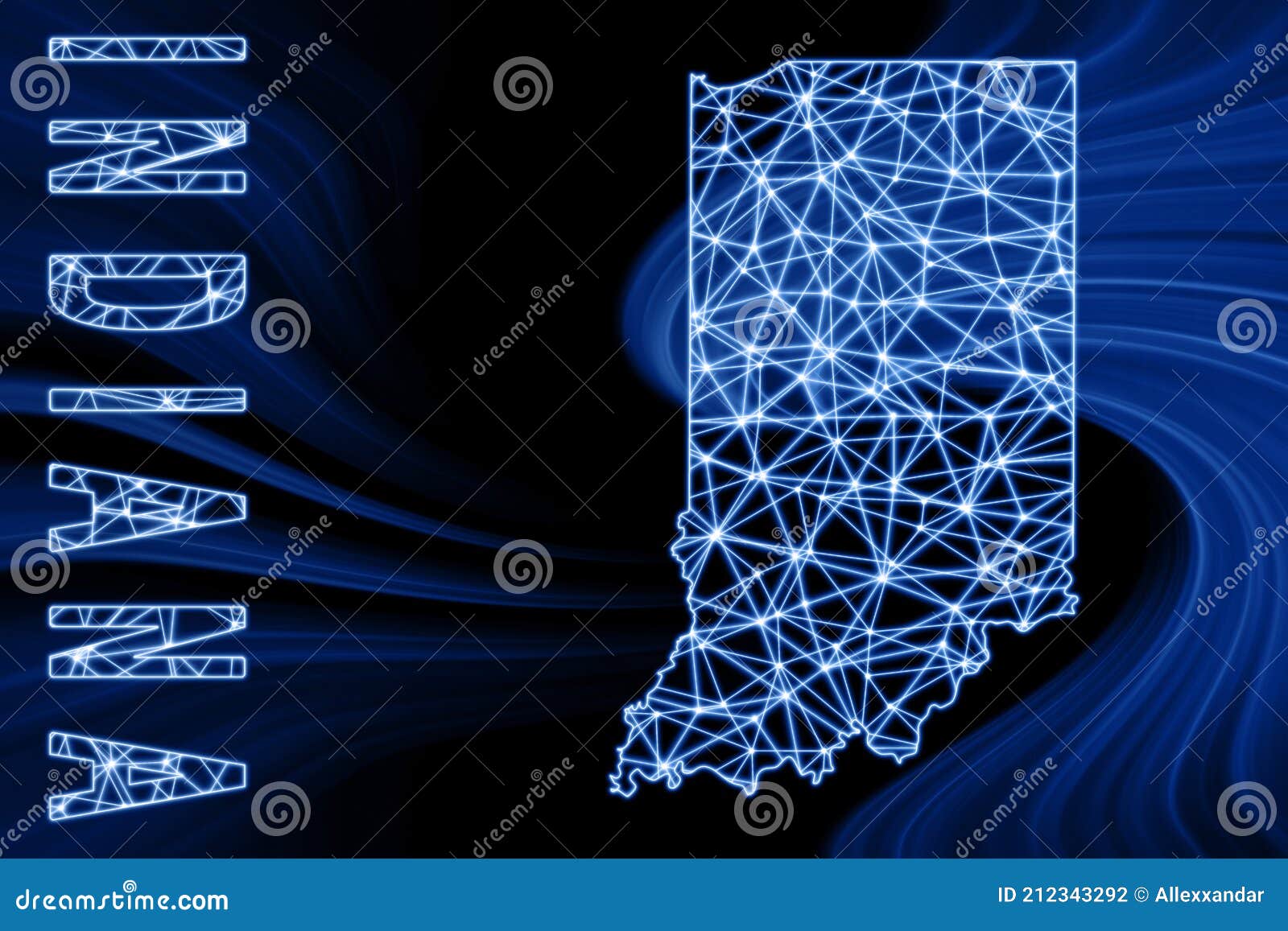 Indiana Line Art Map Vector Illustration | CartoonDealer.com #126789884